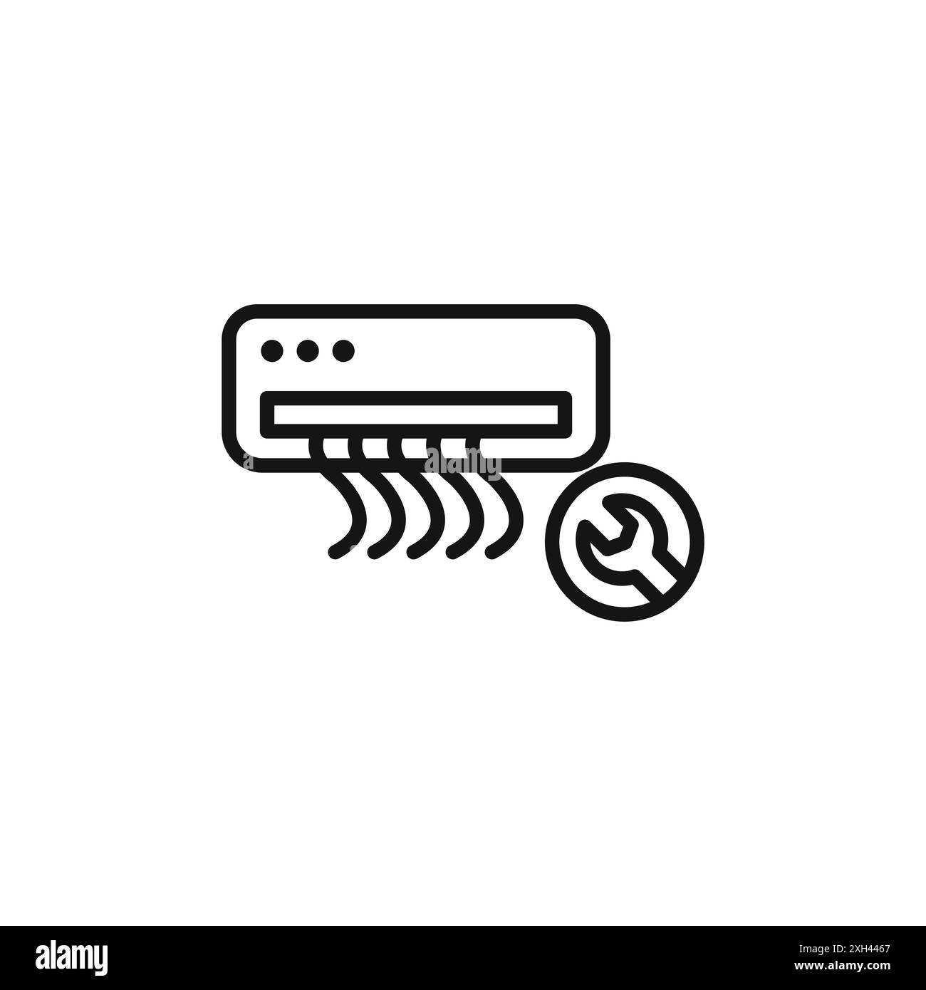 Repair air conditioner icon logo sign vector outline in black and white ...