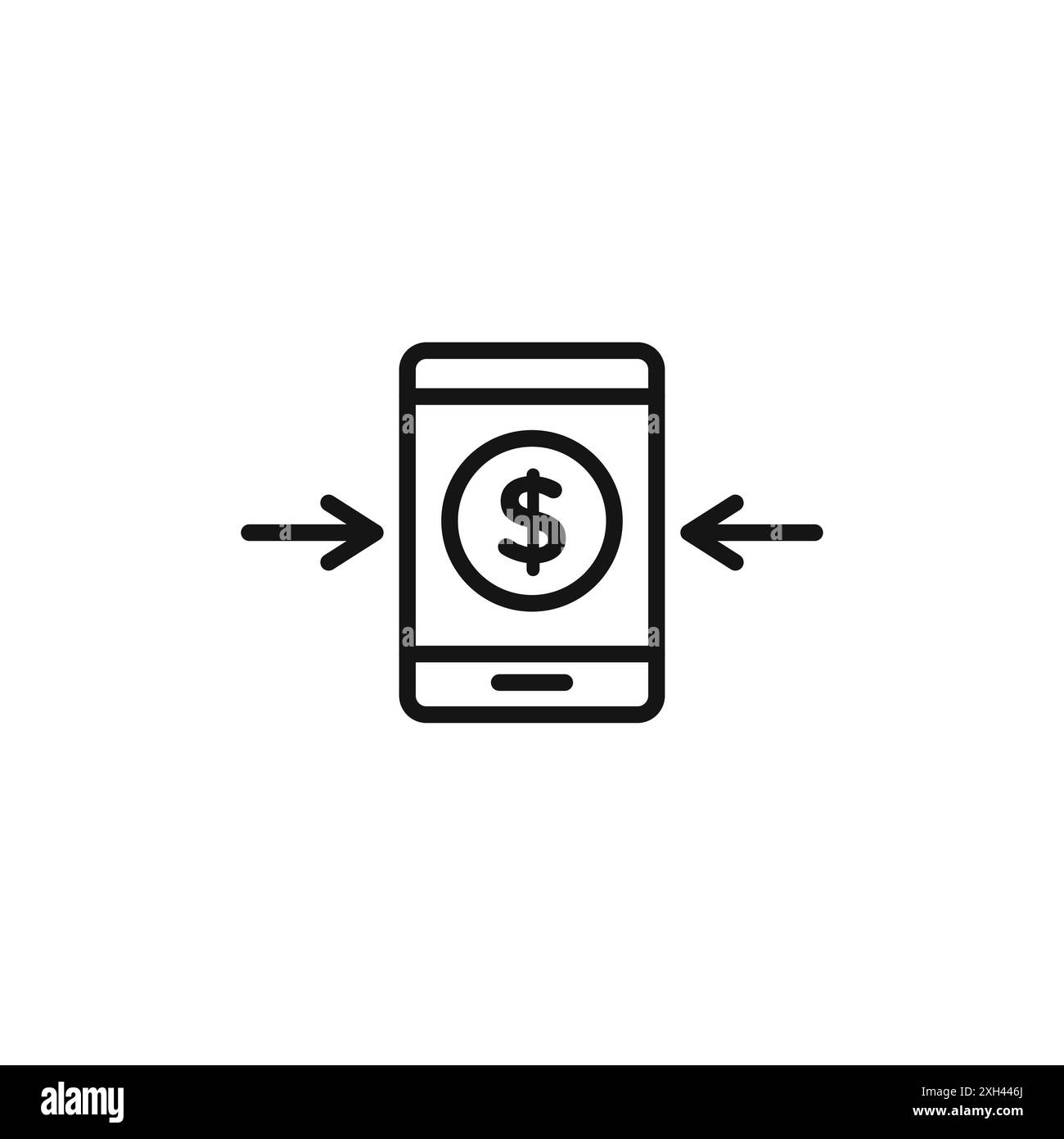mobile transfer payment icon logo sign vector outline in black and ...