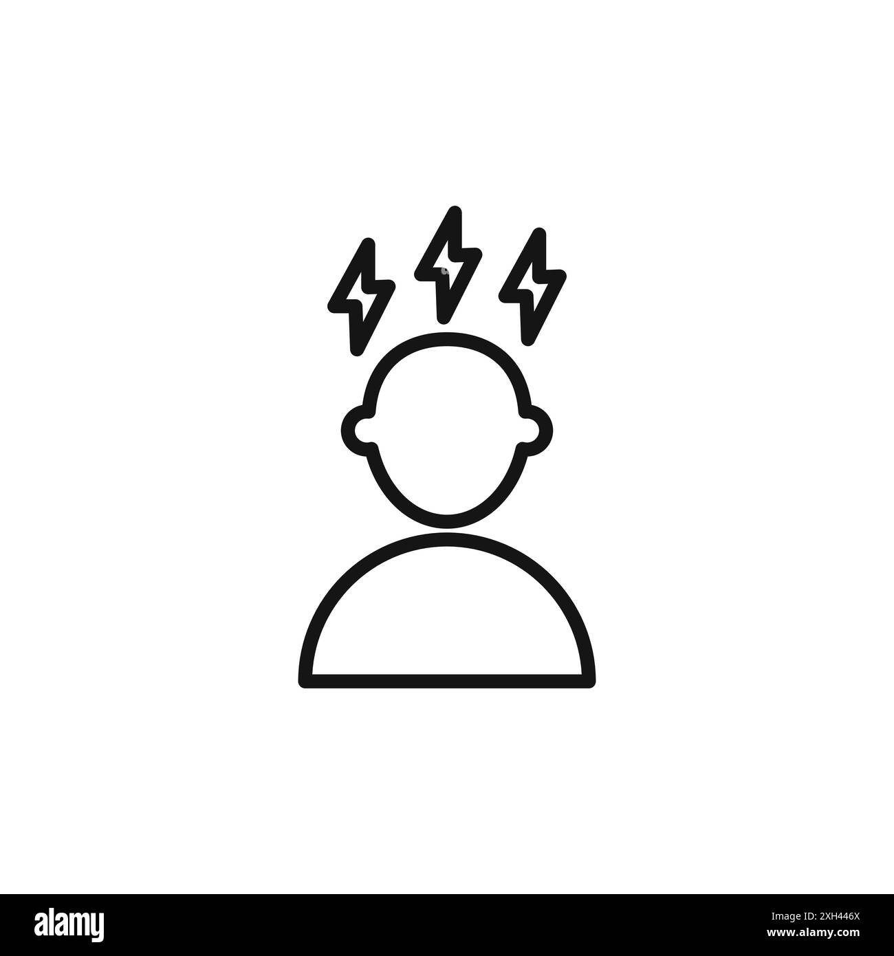 Nervous breakdown icon logo sign vector outline in black and white color Stock Vector Image ...