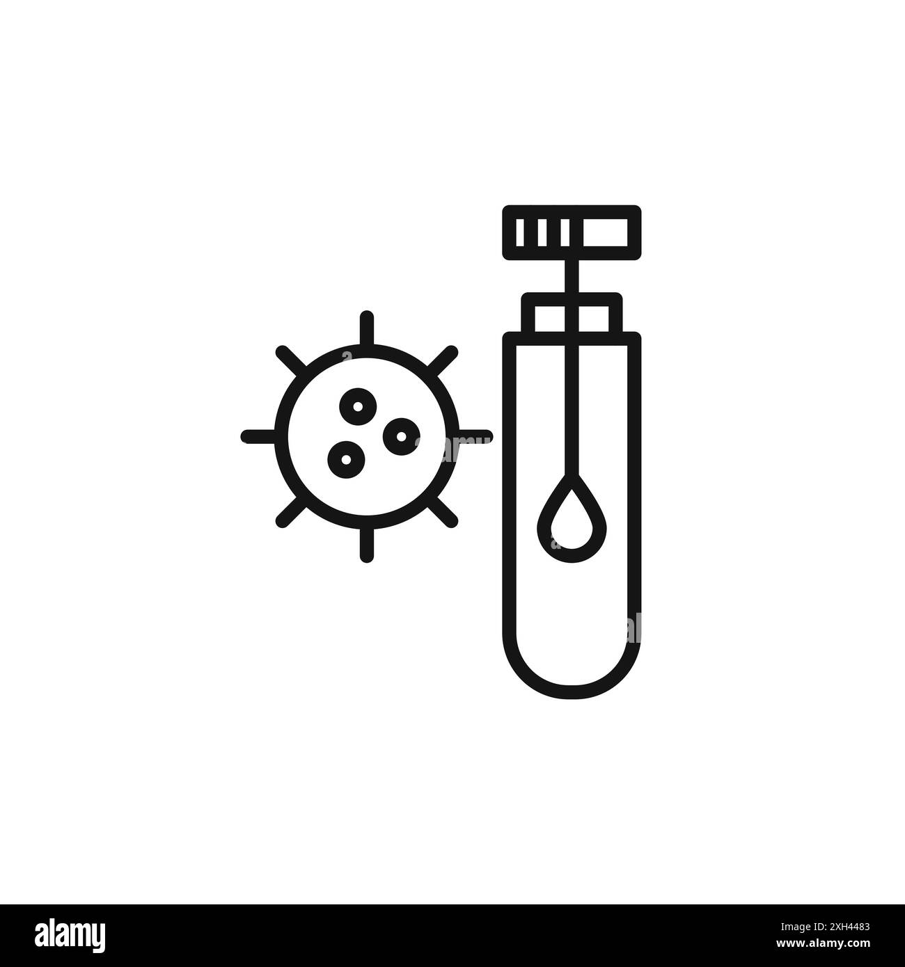 PCR test icon logo sign vector outline in black and white color Stock ...
