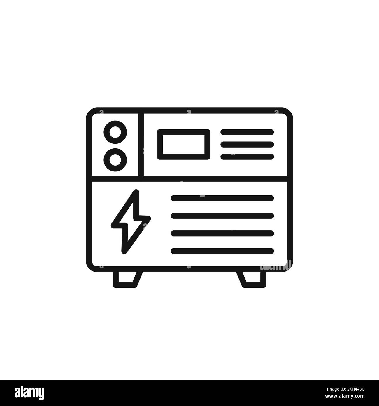 Portable power generator icon logo sign vector outline in black and ...