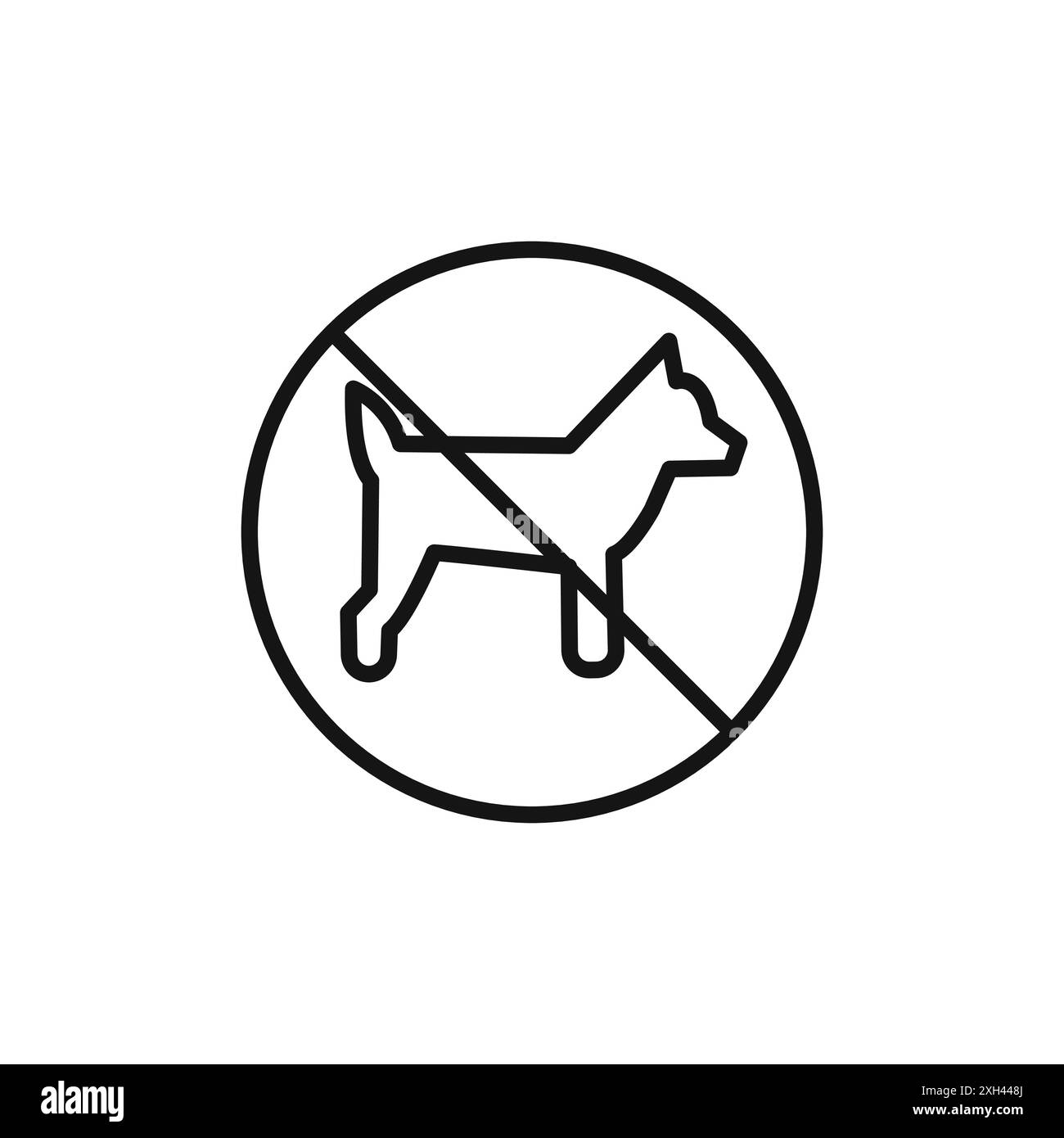 No dogs allowed icon logo sign vector outline in black and white color Stock Vector Image & Art ...