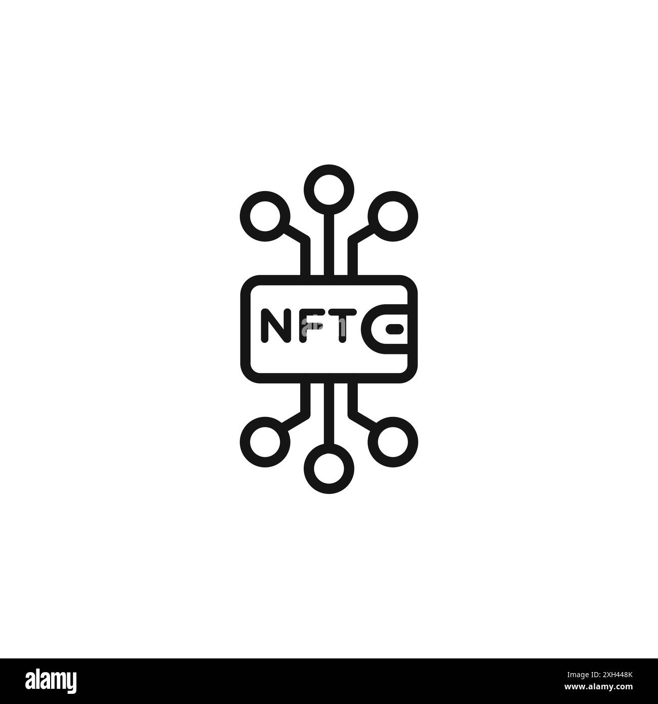 NFT wallet icon logo sign vector outline in black and white color Stock ...