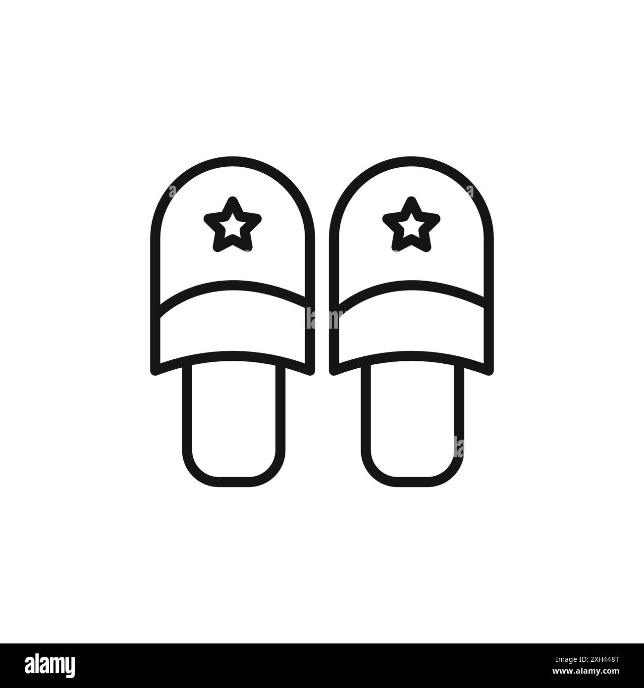 Slippers icon logo sign vector outline in black and white color Stock ...