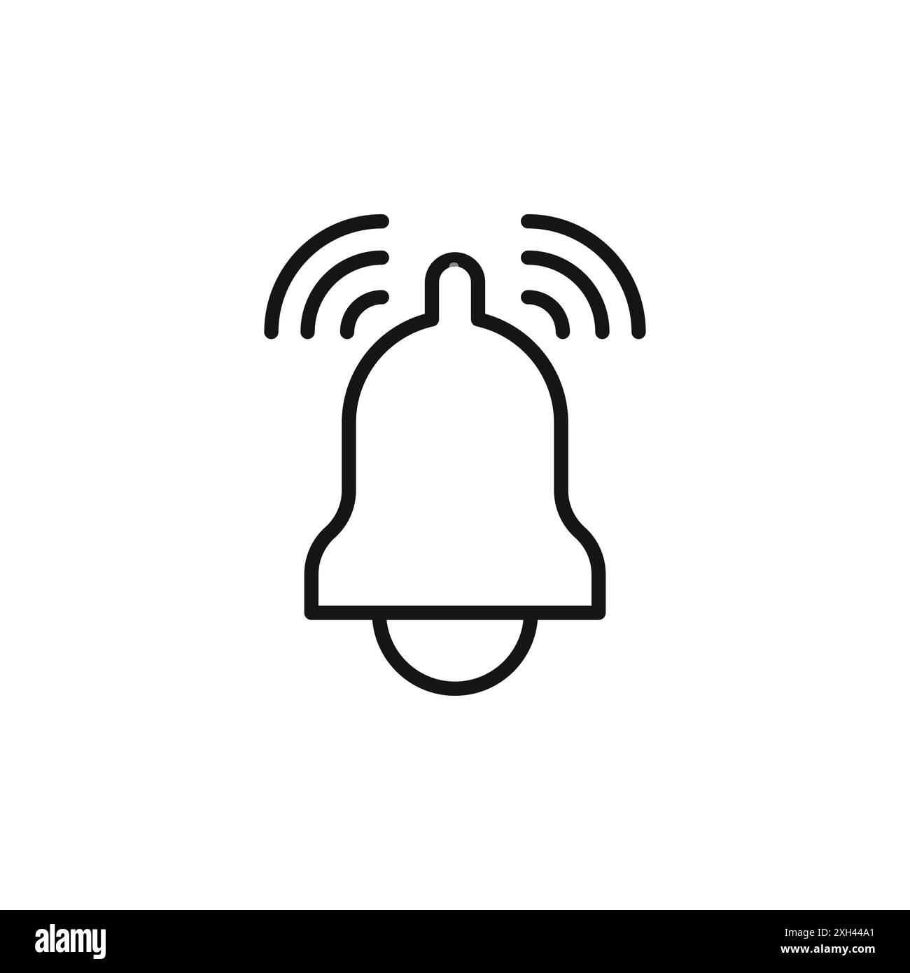 Notification icon logo sign vector outline in black and white color ...