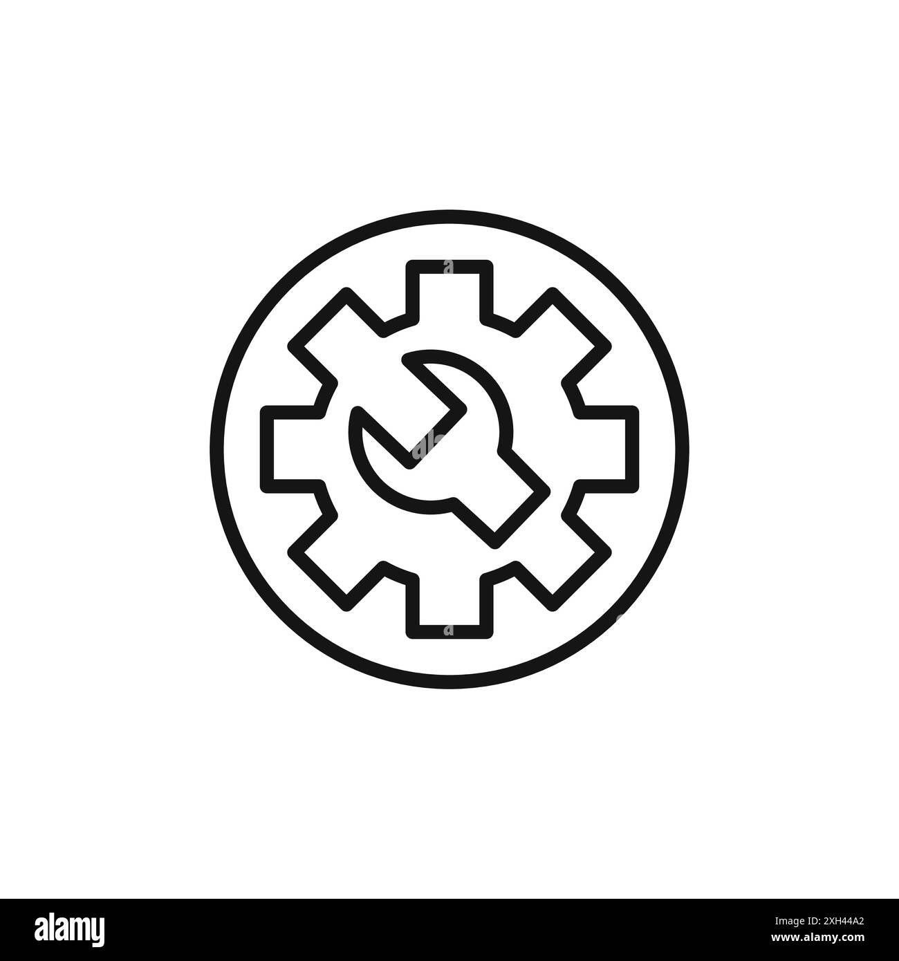 Setup icon logo sign vector outline in black and white color Stock ...