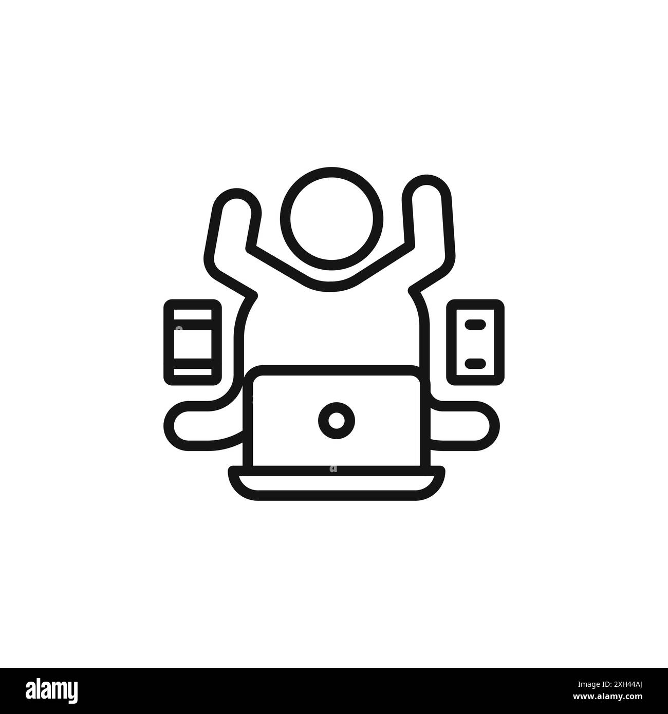 Multitasking icon logo sign vector outline in black and white color Stock Vector Image & Art - Alamy