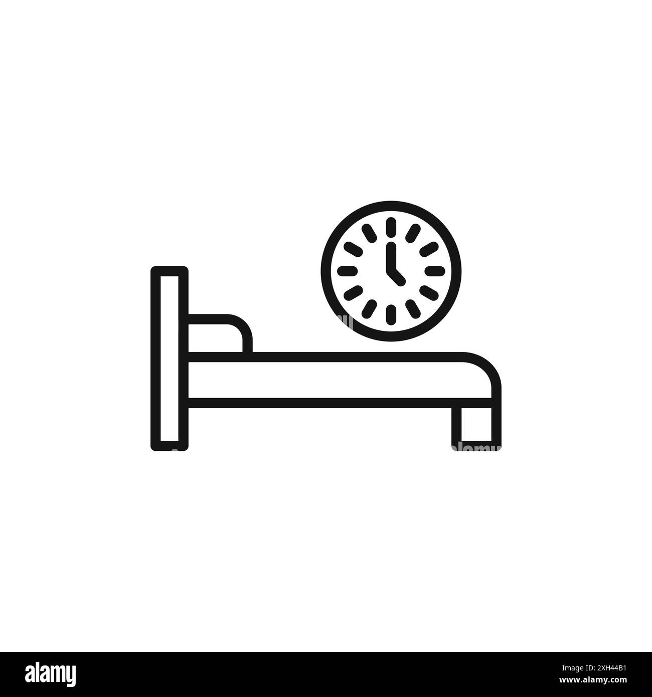 Sleeping time icon logo sign vector outline in black and white color ...