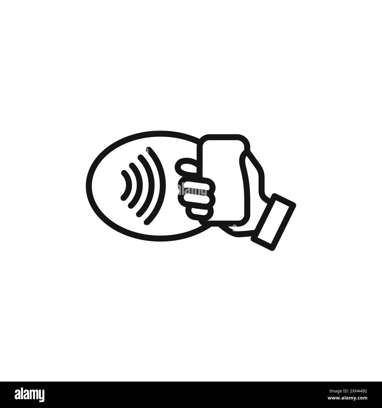 NFC wireless payment icon logo sign vector outline in black and white ...