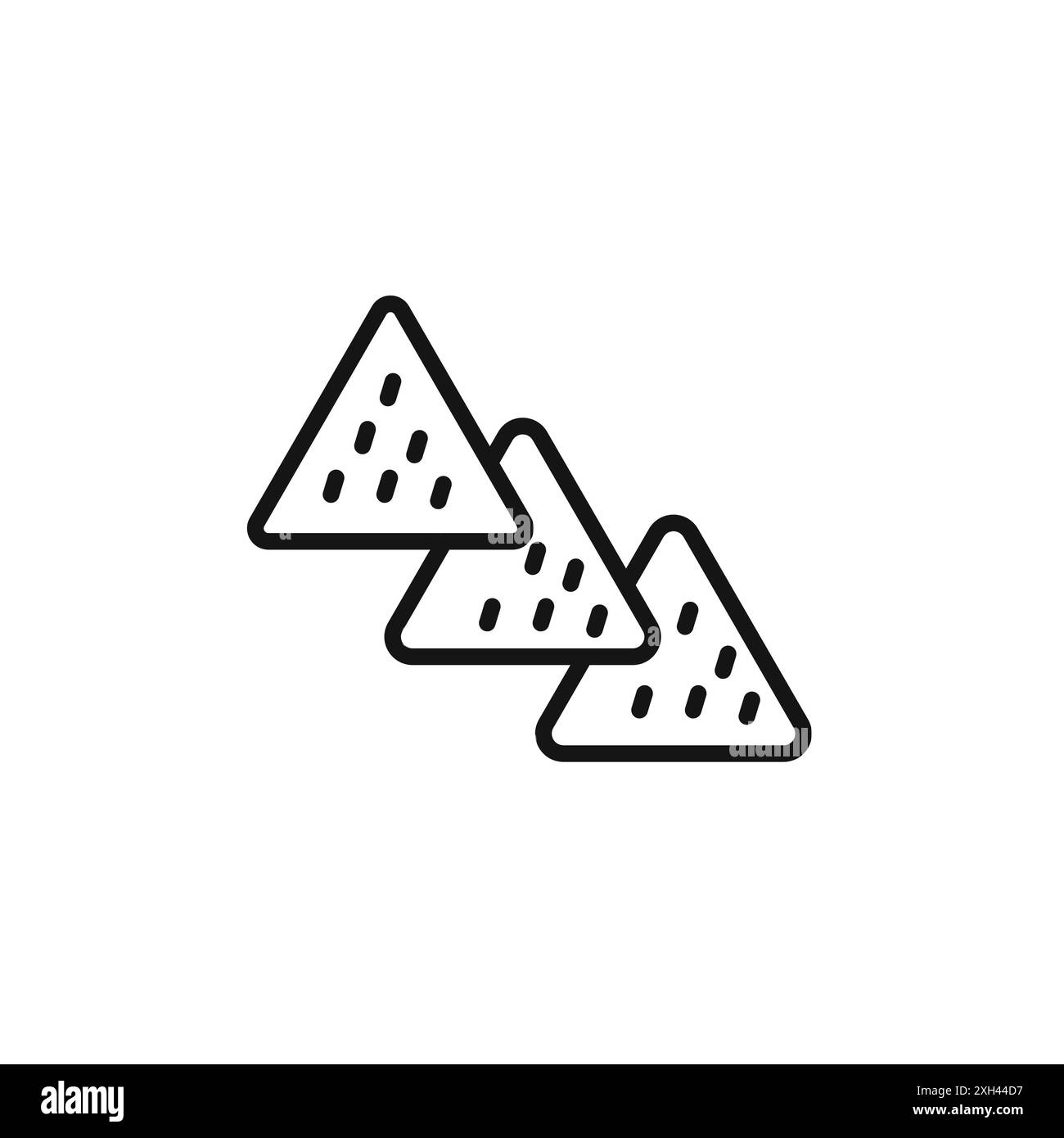 Nachos icon logo sign vector outline in black and white color Stock ...