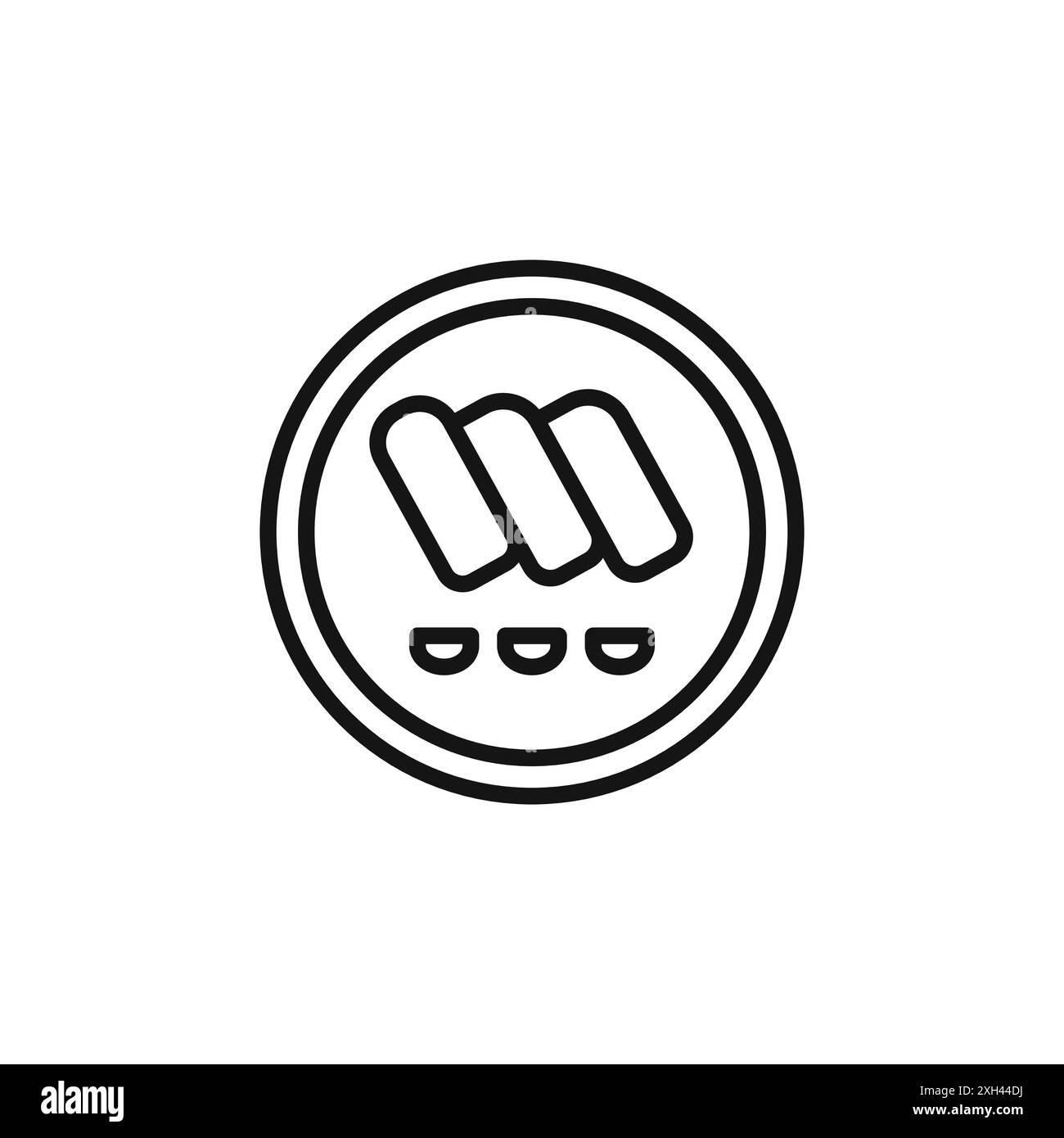 Popiah icon logo sign vector outline in black and white color Stock ...
