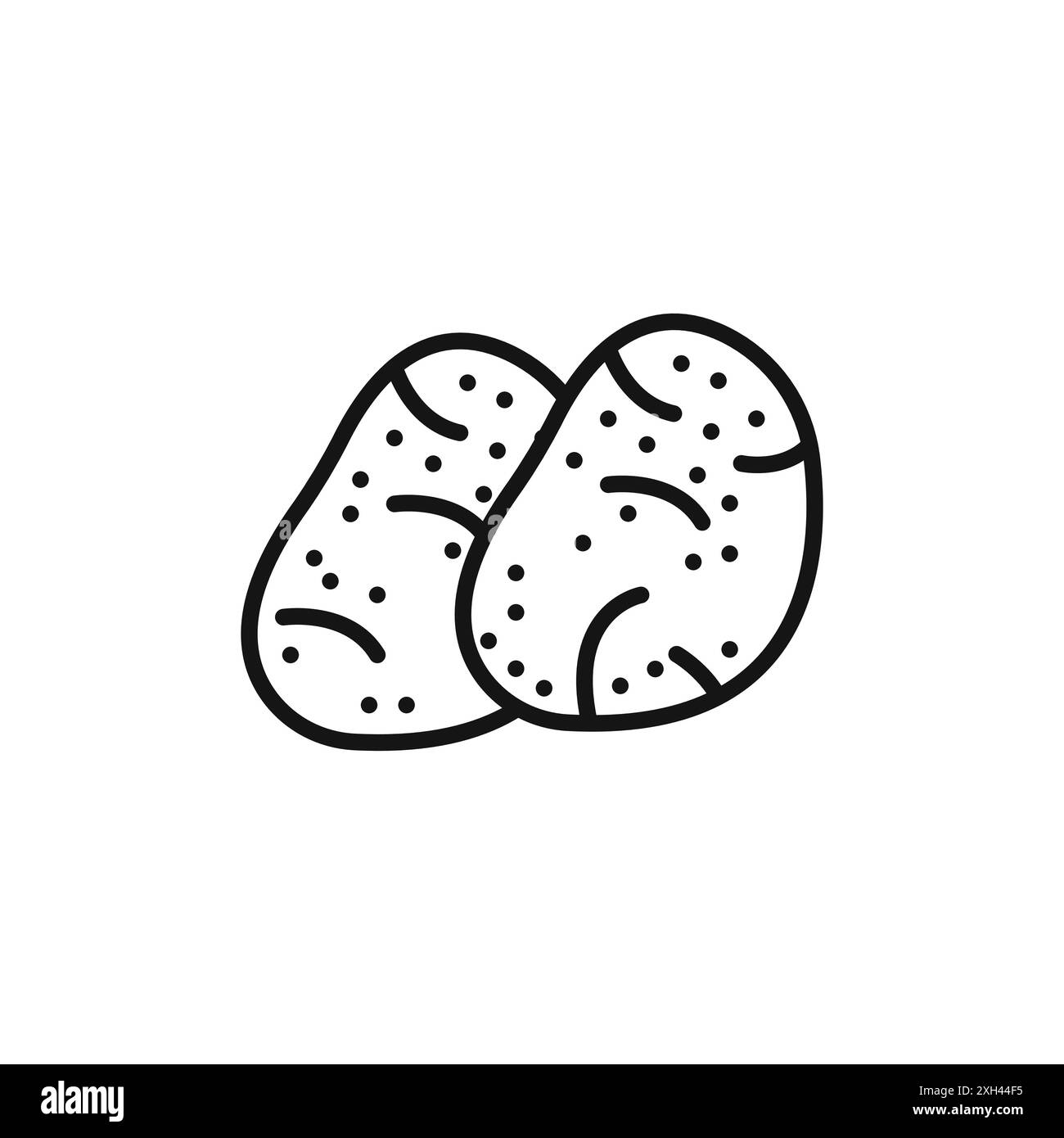 Potato icon logo sign vector outline in black and white color Stock ...