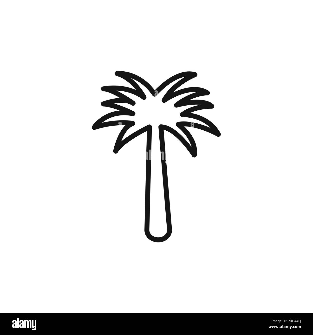Palm tree icon logo sign vector outline in black and white color Stock ...