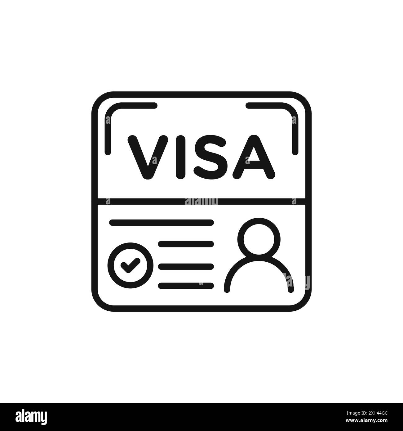 Start Up Visa Icon Logo Sign Vector Outline In Black And White Color