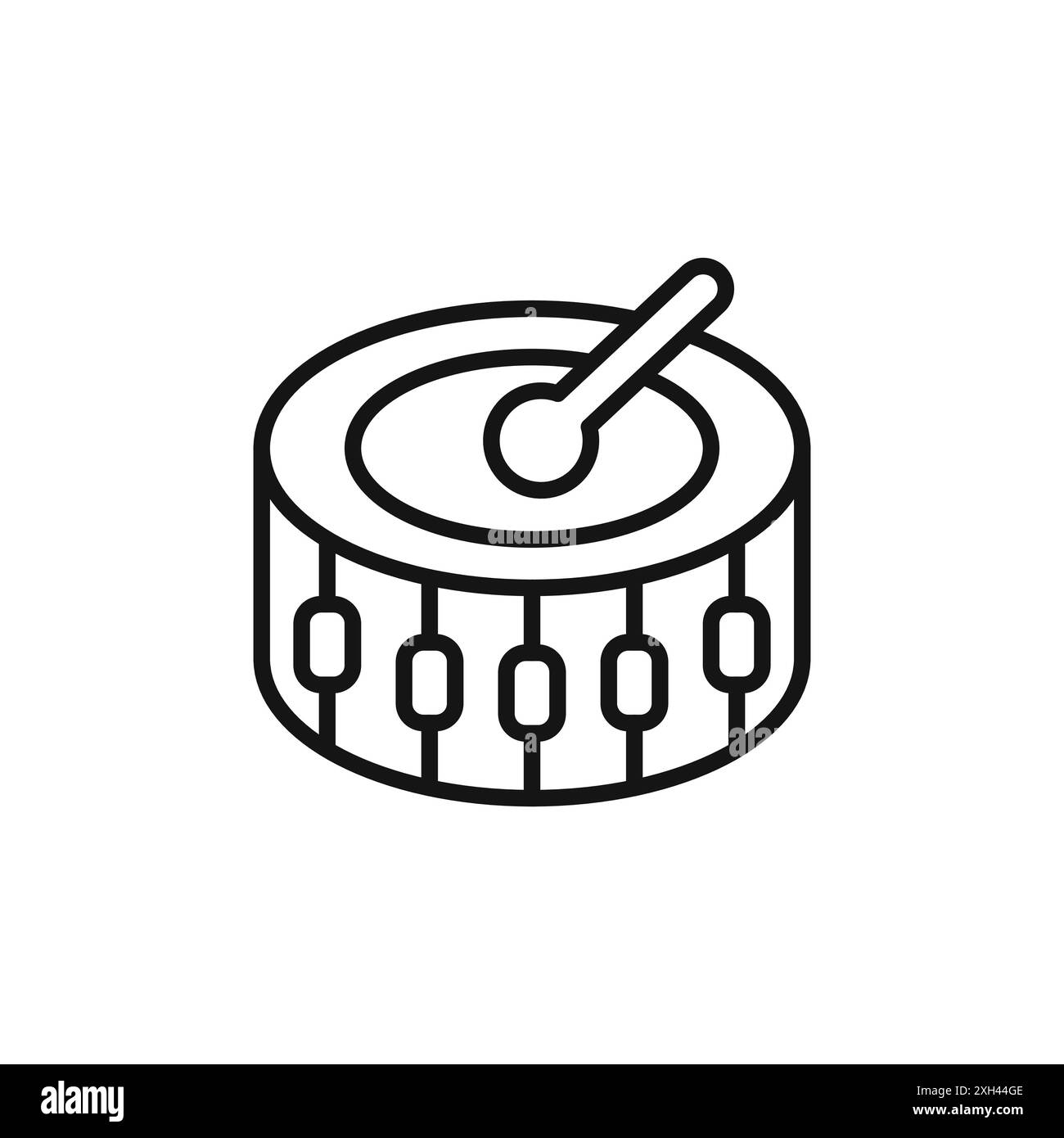 Snare Drum icon logo sign vector outline in black and white color Stock ...