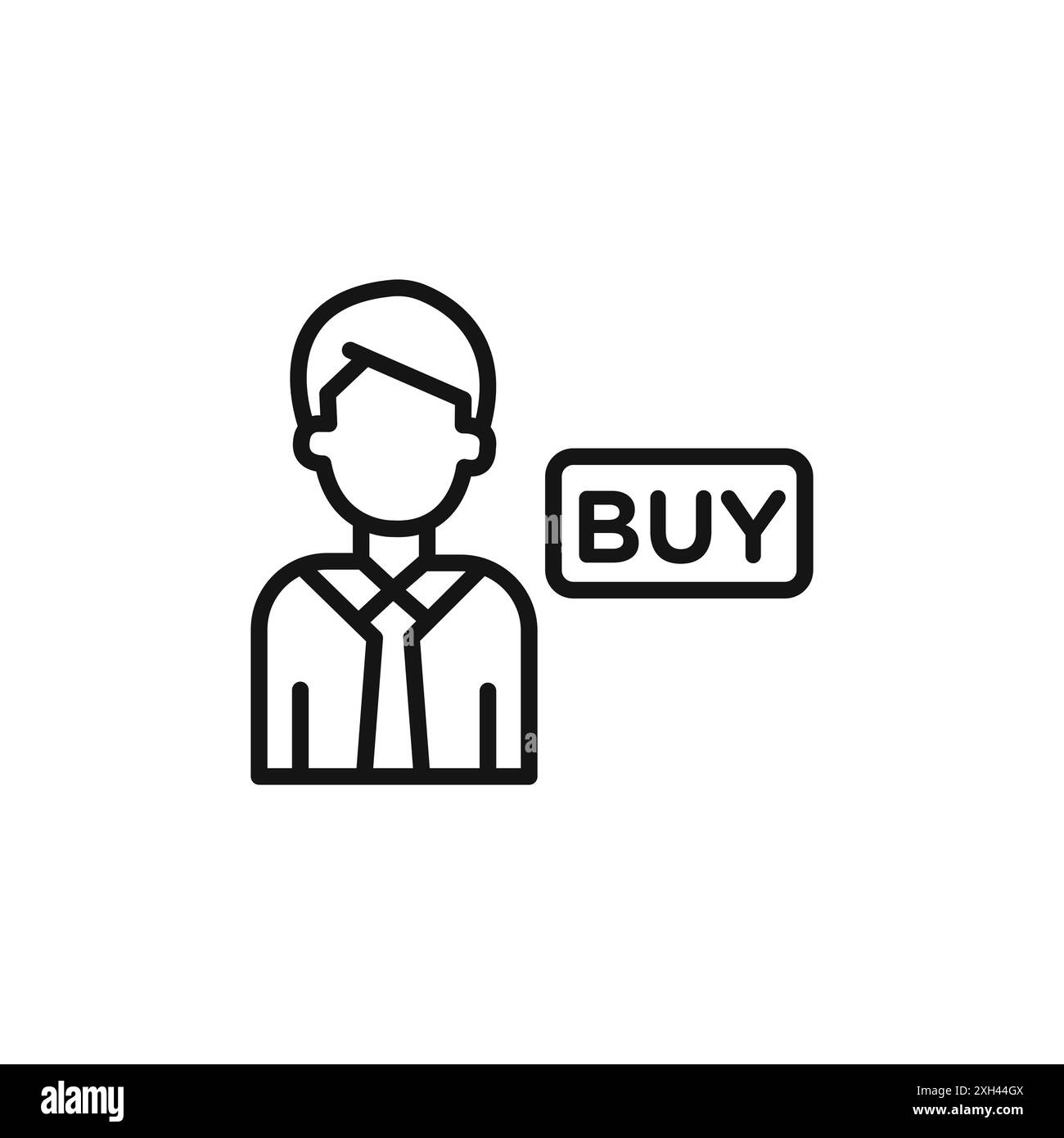 Stock buy icon logo sign vector outline in black and white color Stock ...