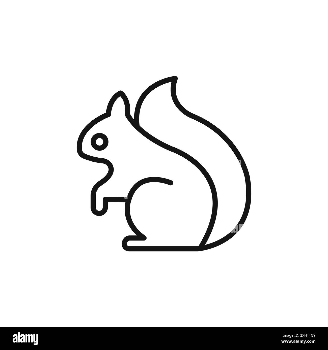 squirrel icon logo sign vector outline in black and white color Stock Vector Image & Art - Alamy