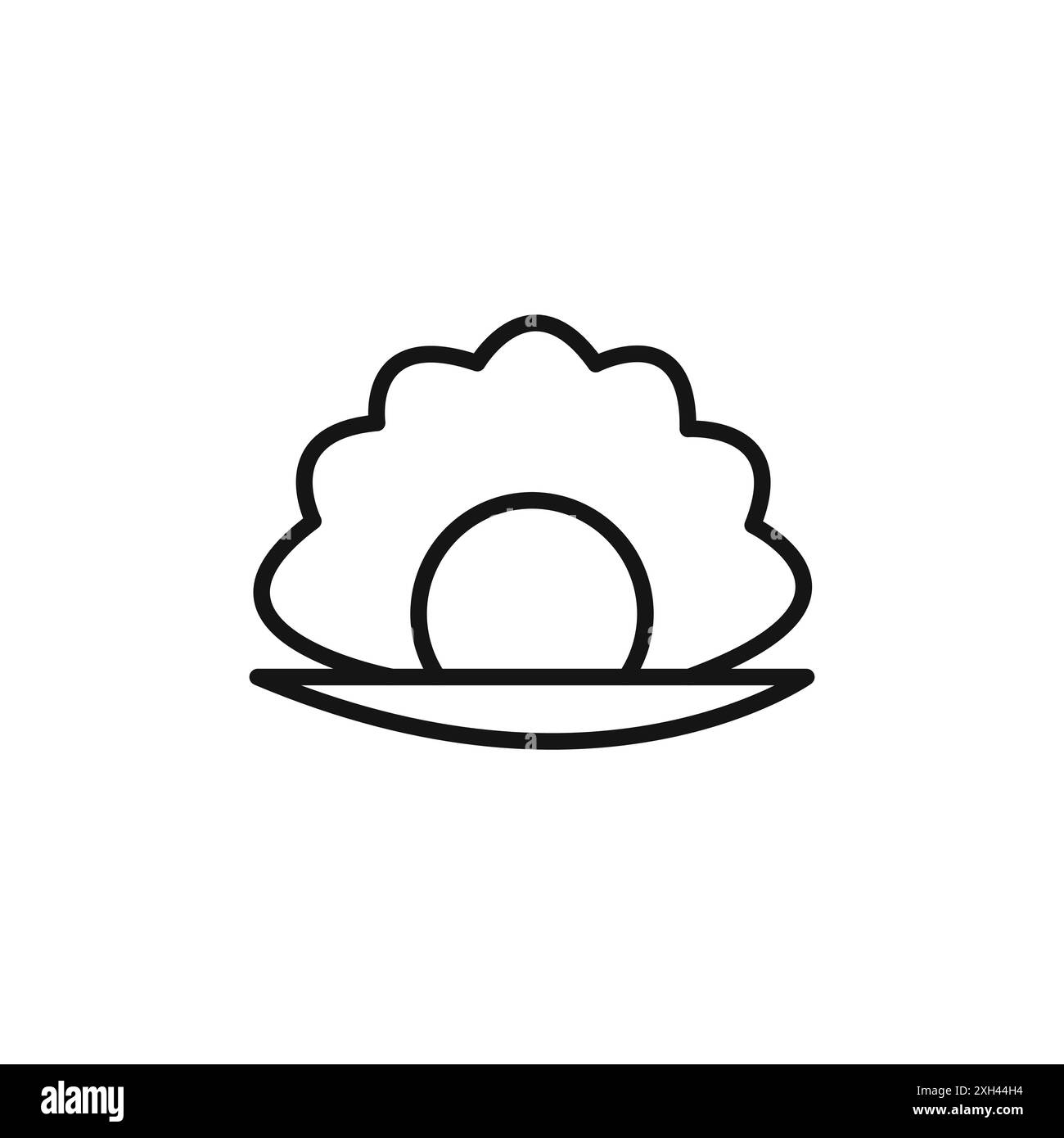 Pearl icon logo sign vector outline in black and white color Stock ...