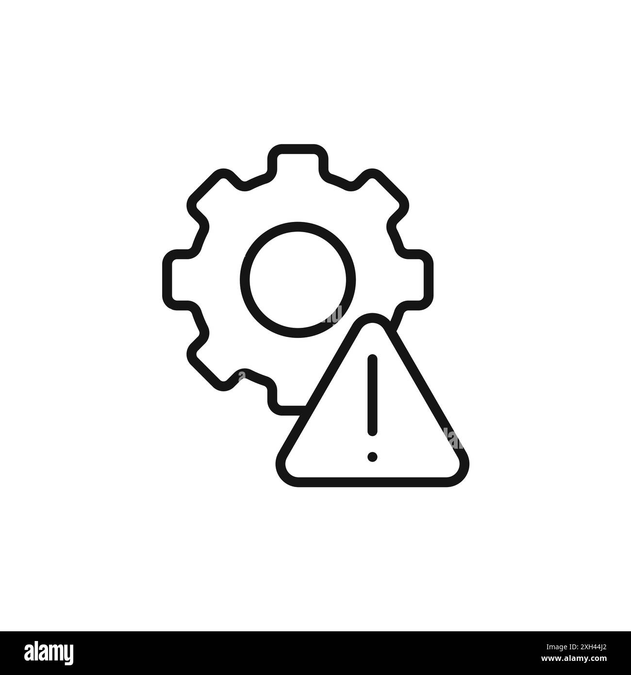 Technical warning icon logo sign vector outline in black and white ...