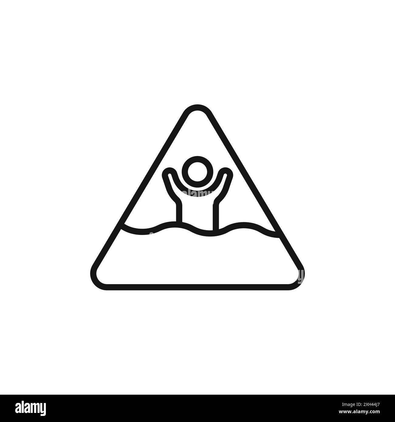 Quicksand and Mud Danger Sign icon logo sign vector outline in black ...