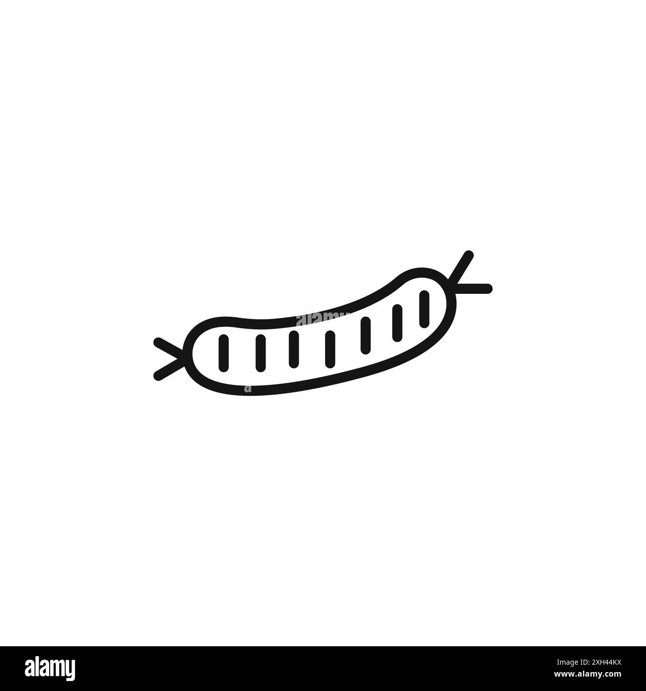 Sausage icon logo sign vector outline in black and white color Stock ...