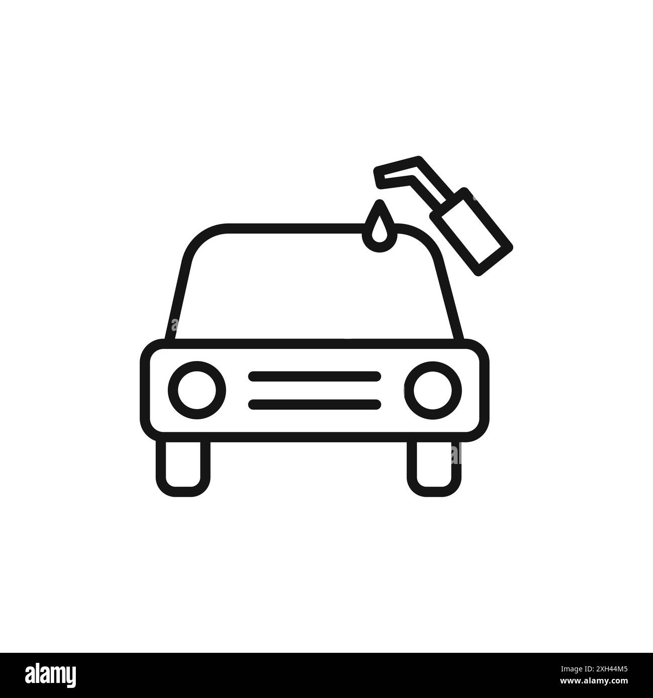 Refueling Car icon logo sign vector outline in black and white color ...