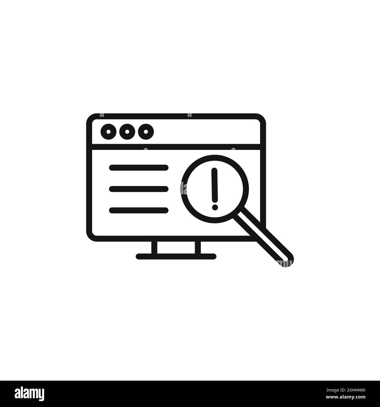 Researching information online icon logo sign vector outline in black ...