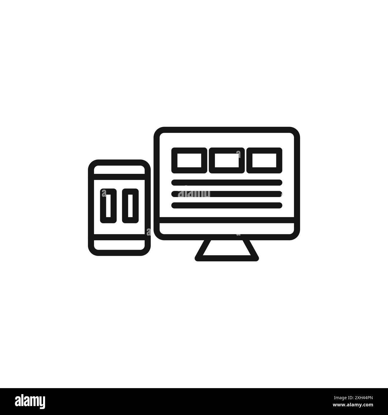 Responsive Design icon logo sign vector outline in black and white ...