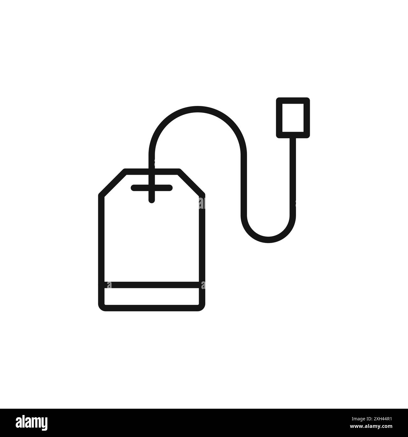 Tea bag icon logo sign vector outline in black and white color Stock ...
