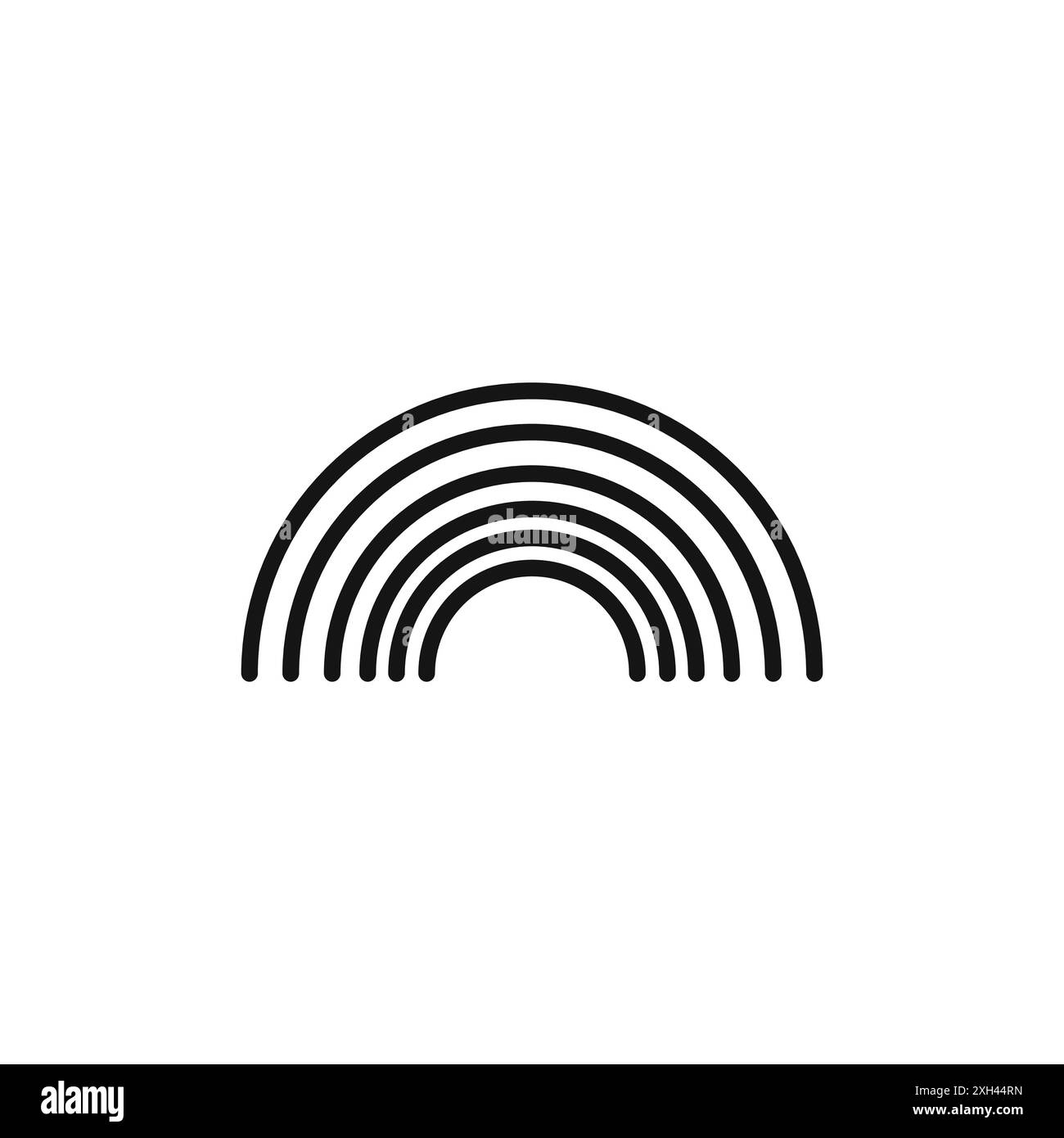 Rainbow icon logo sign vector outline in black and white color Stock ...