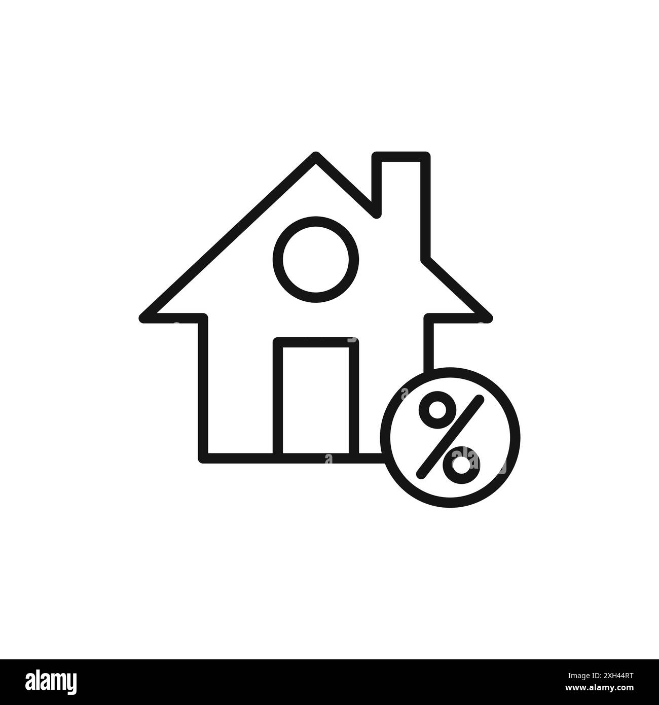 Rate for mortgage icon logo sign vector outline in black and white ...