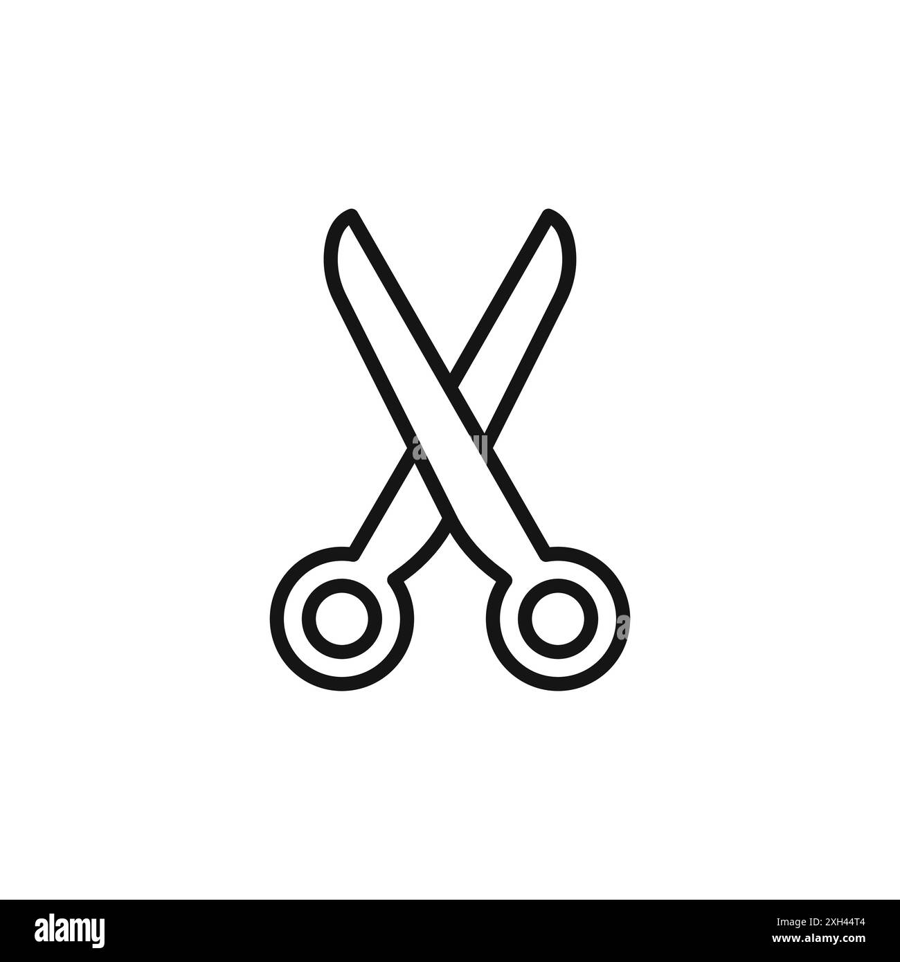 Scissors icon logo sign vector outline in black and white color Stock ...