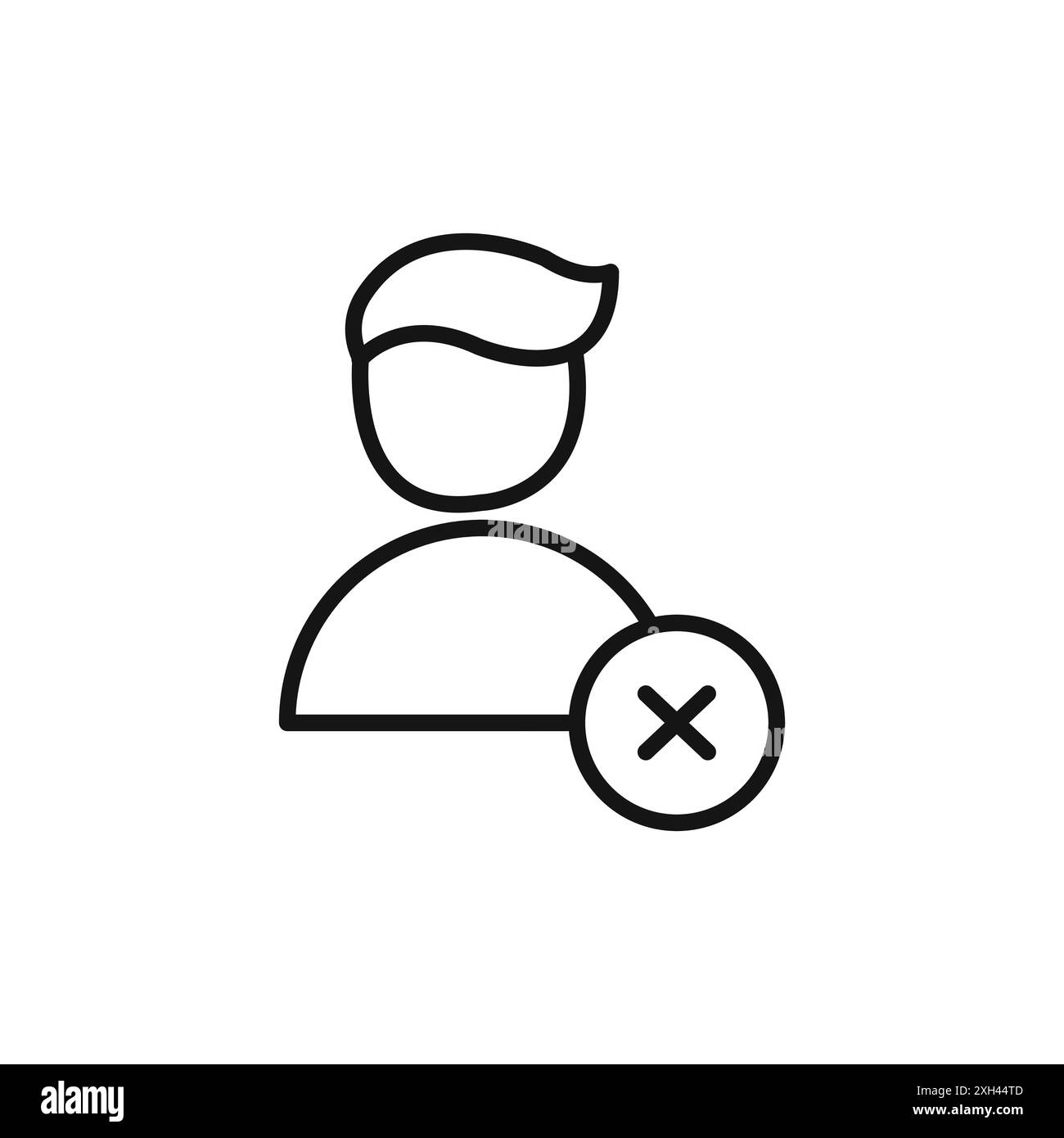 Rejection icon logo sign vector outline in black and white color Stock ...