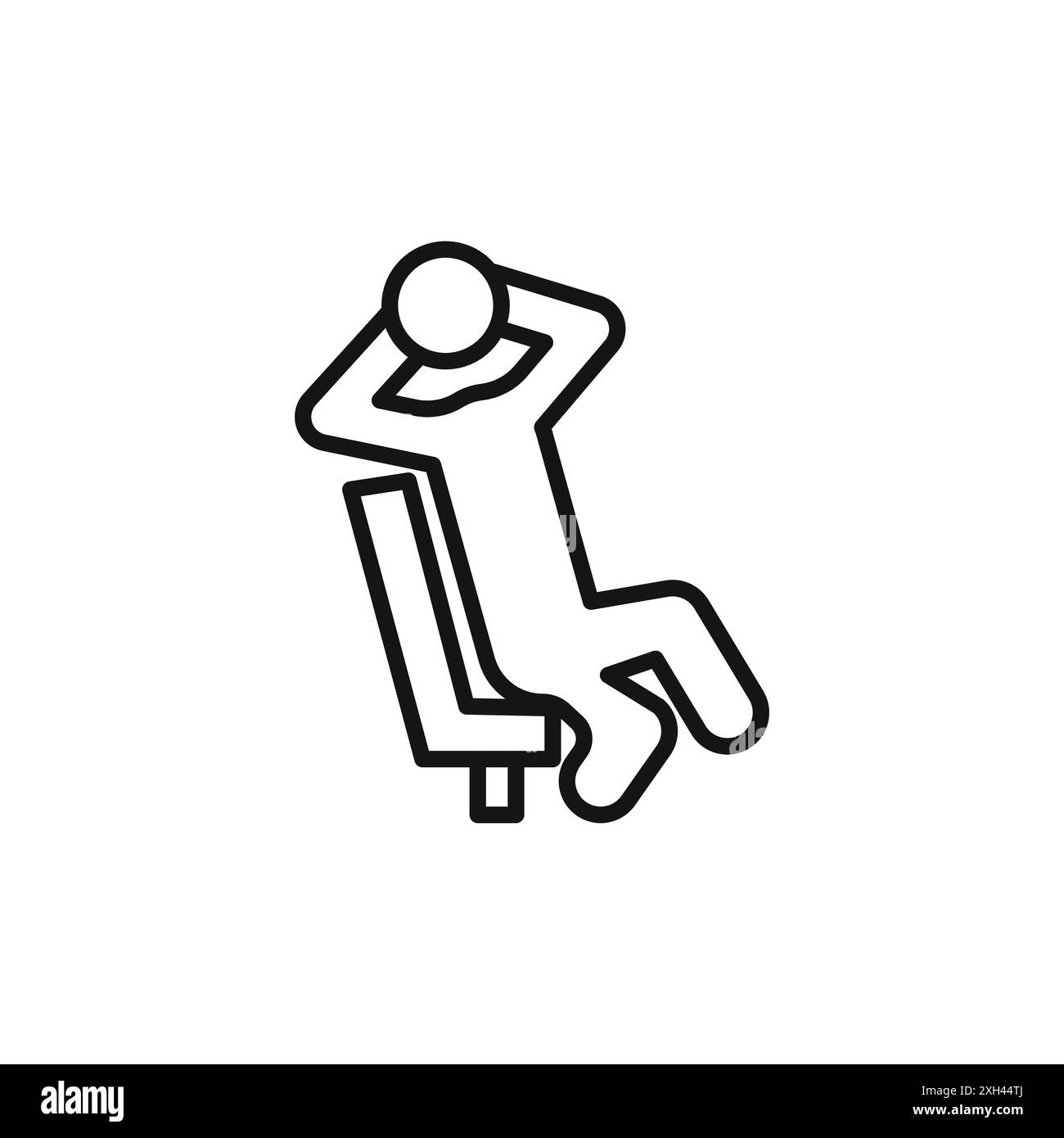 Relax icon logo sign vector outline in black and white color Stock ...