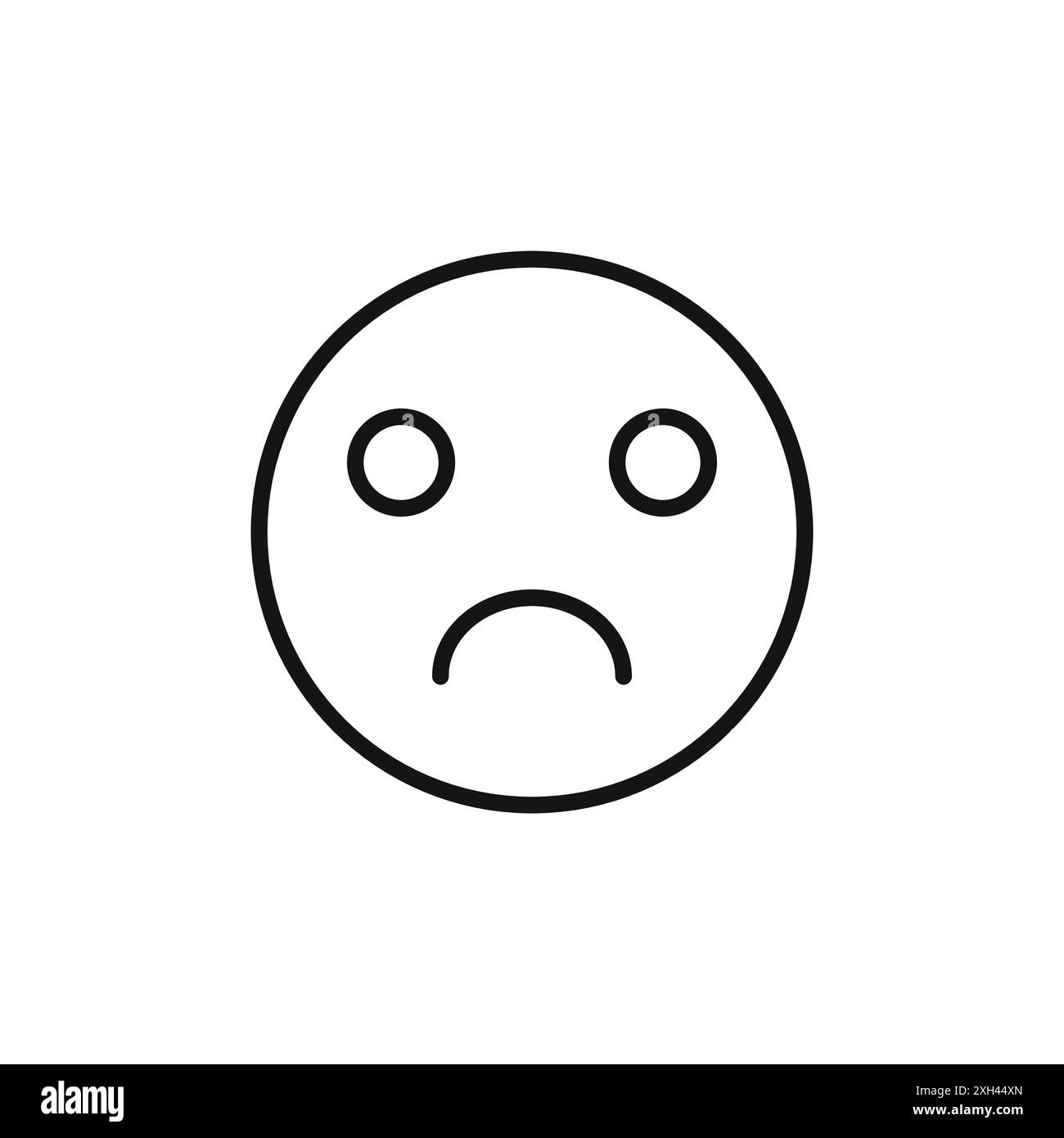 sad icon logo sign vector outline in black and white color Stock Vector ...