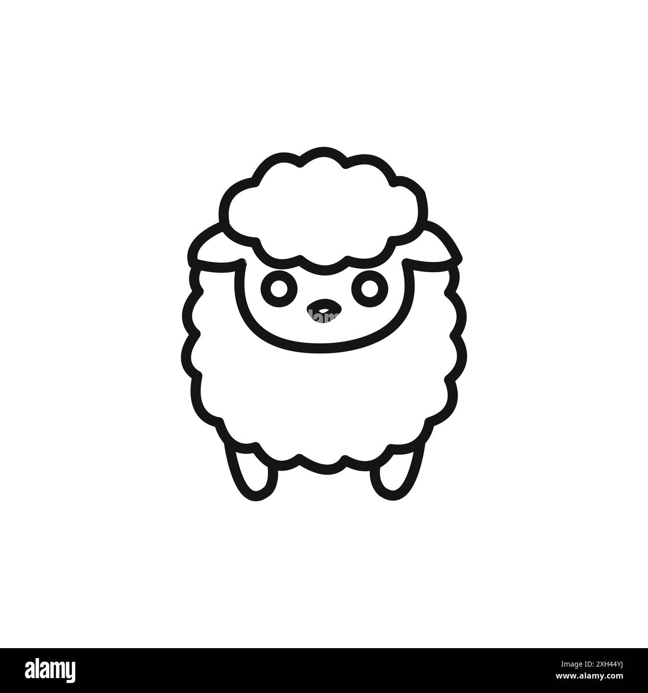 Sheep icon logo sign vector outline in black and white color Stock ...