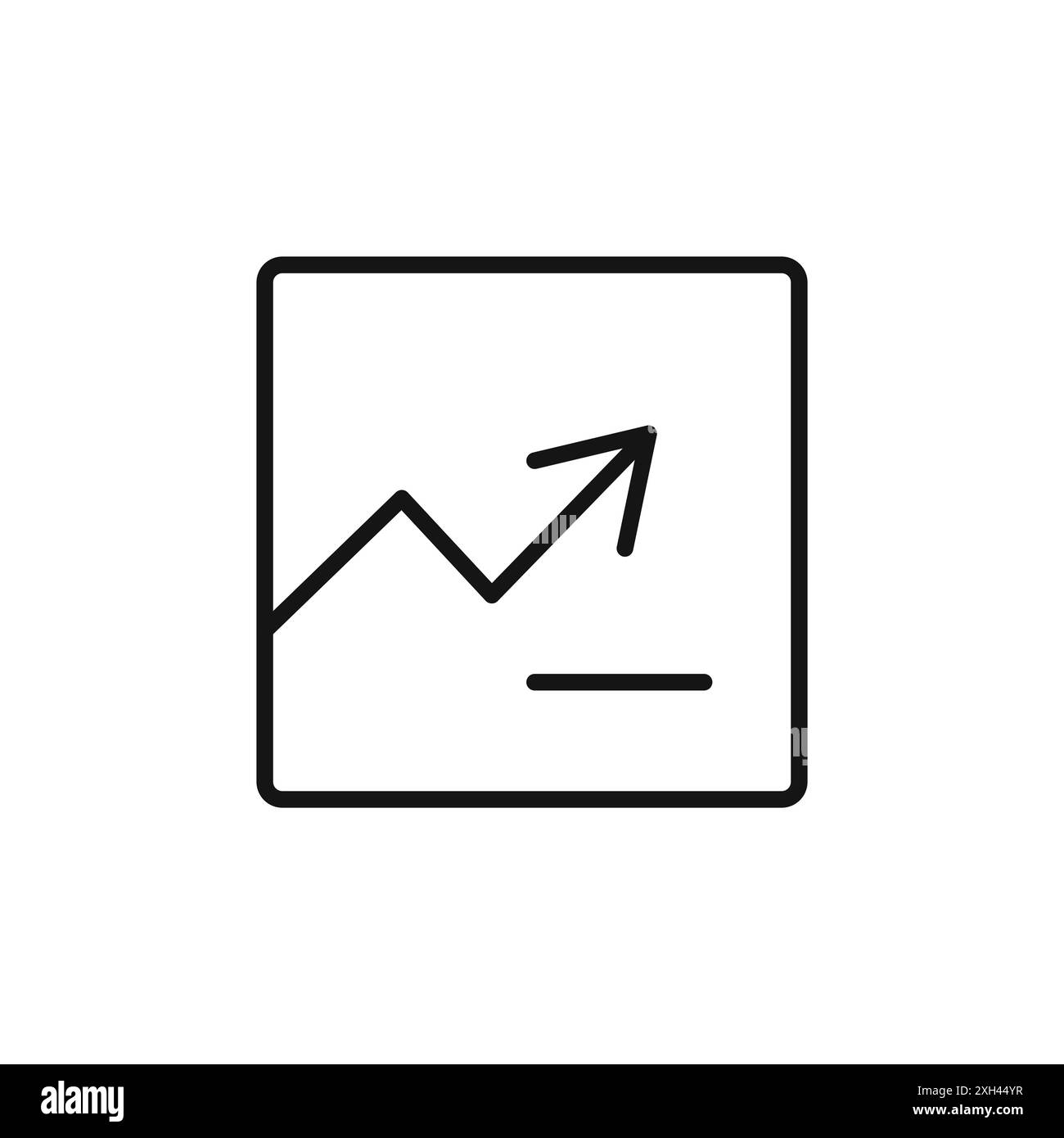 Statistic Up icon logo sign vector outline in black and white color ...