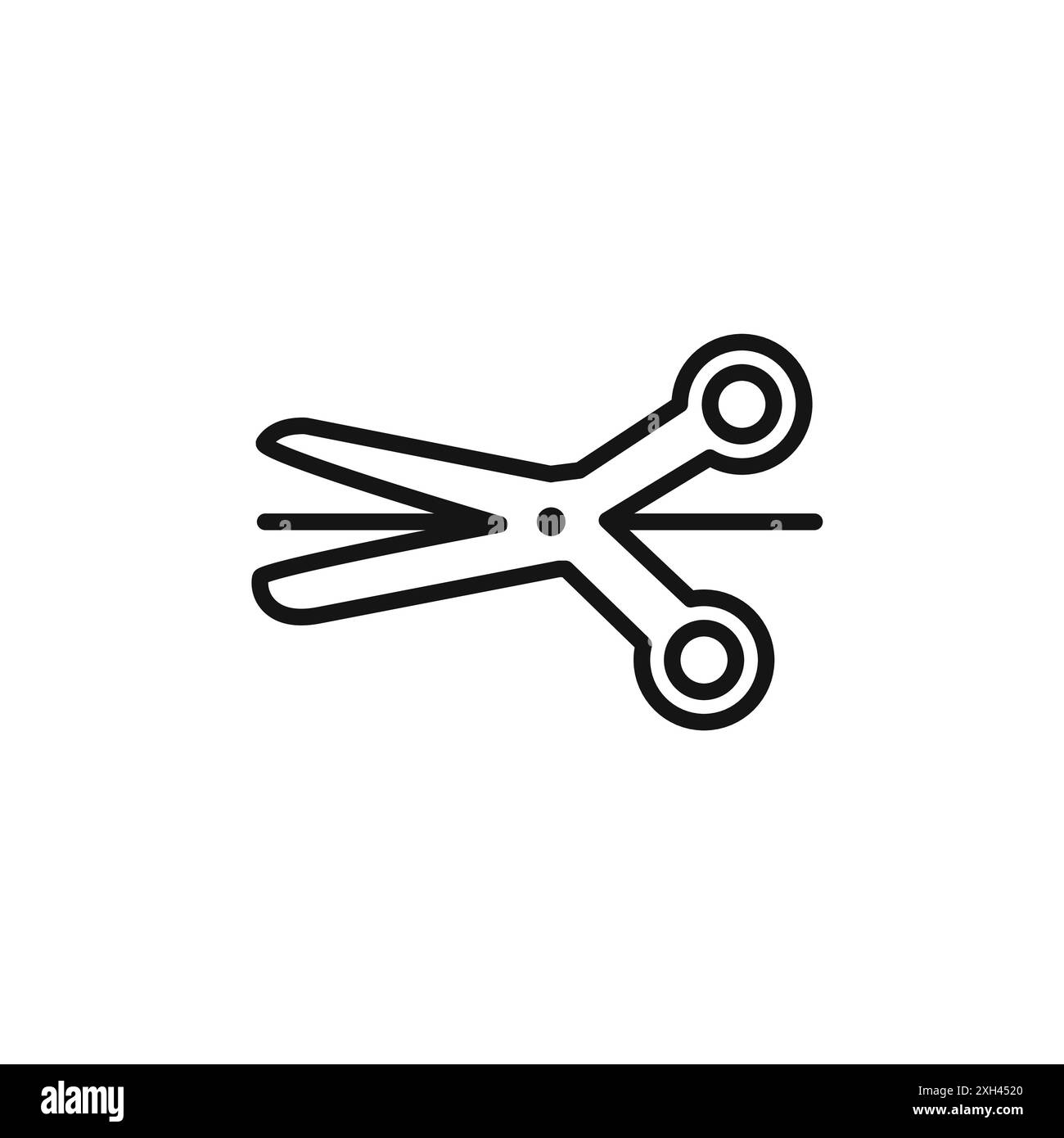 Scissors with cut lines icon logo sign vector outline in black and ...
