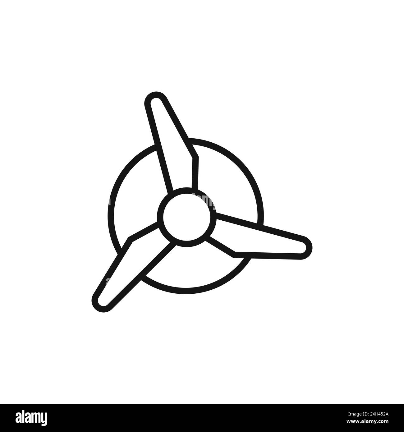 Wind turbine icon logo sign vector outline in black and white color ...