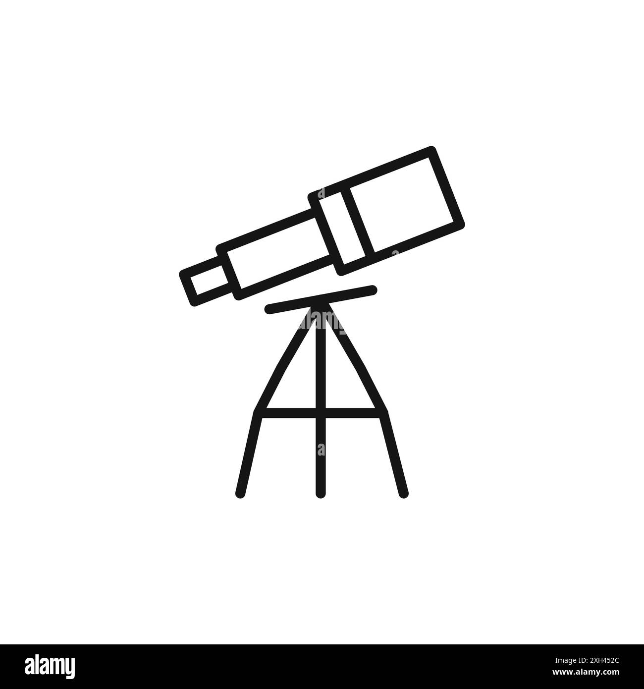 Telescope icon logo sign vector outline in black and white color Stock ...