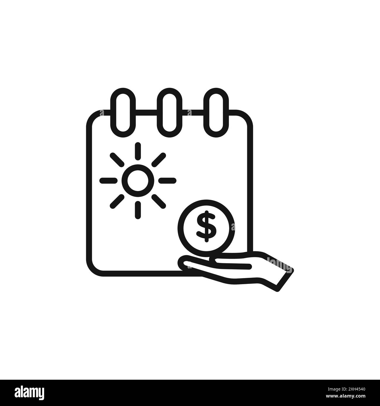 Unlimited PTO icon logo sign vector outline in black and white color ...