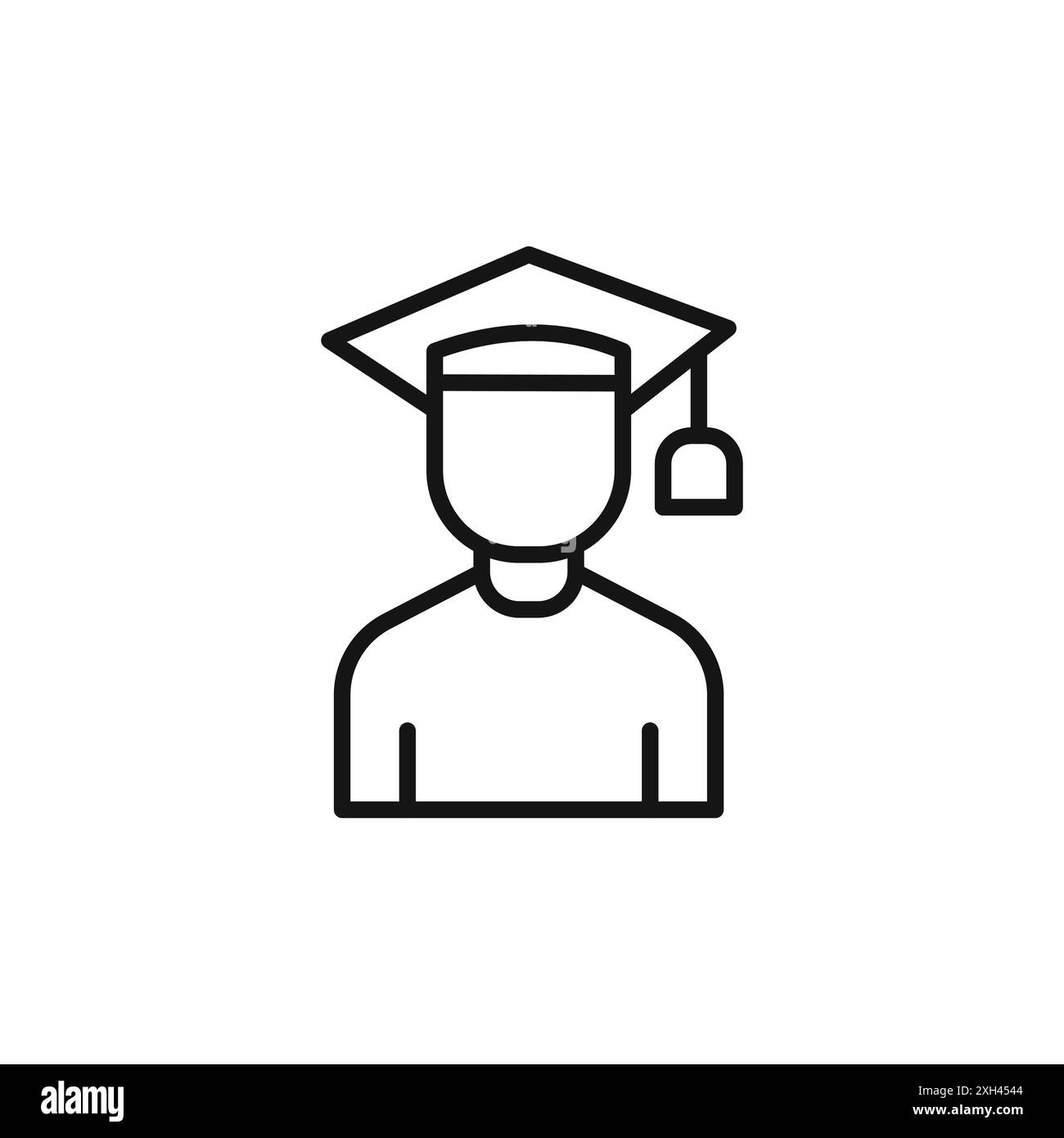 Student icon logo sign vector outline in black and white color Stock ...