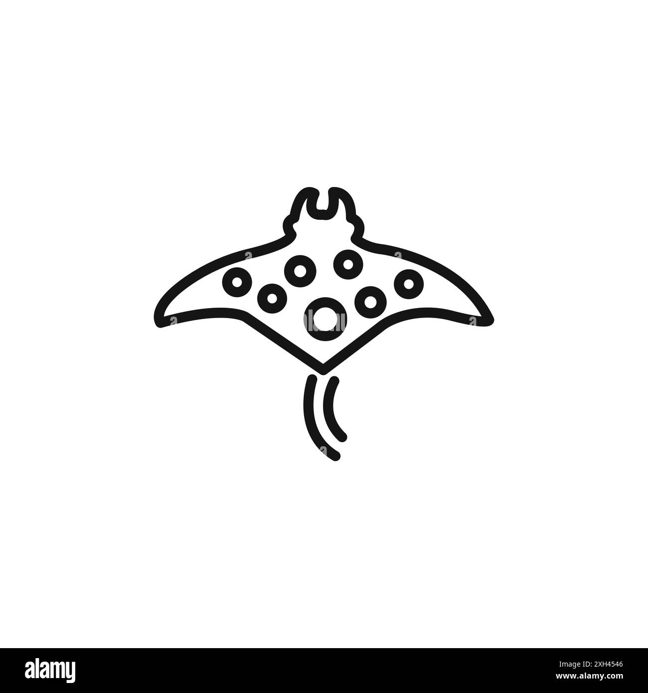 Stingray icon logo sign vector outline in black and white color Stock ...