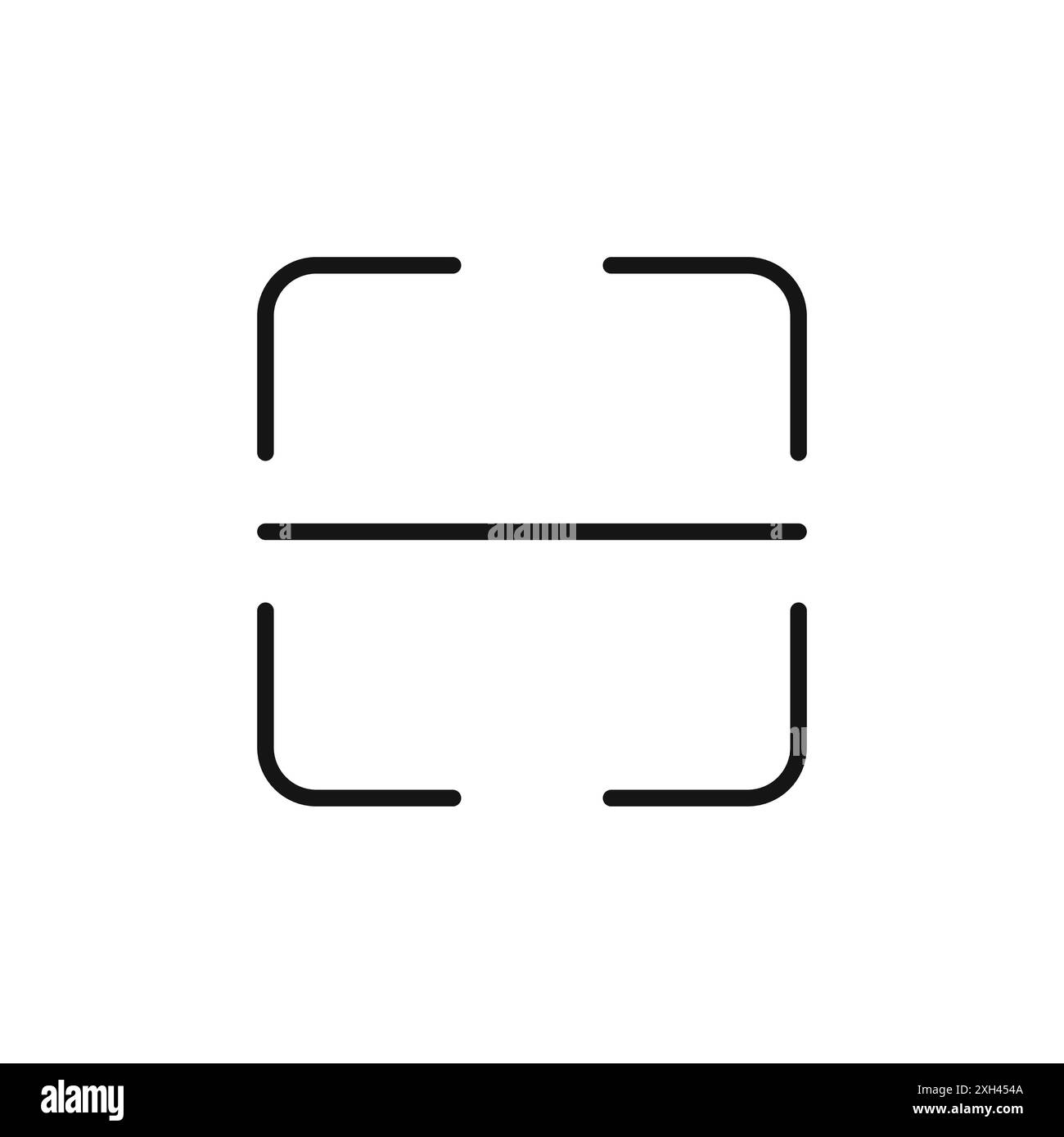 scan button icon logo sign vector outline in black and white color ...