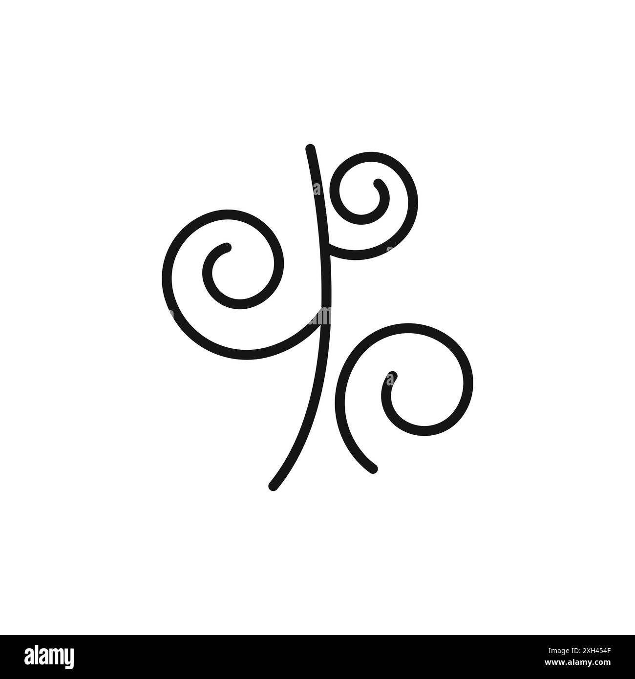 Wind whirl icon logo sign vector outline in black and white color Stock ...
