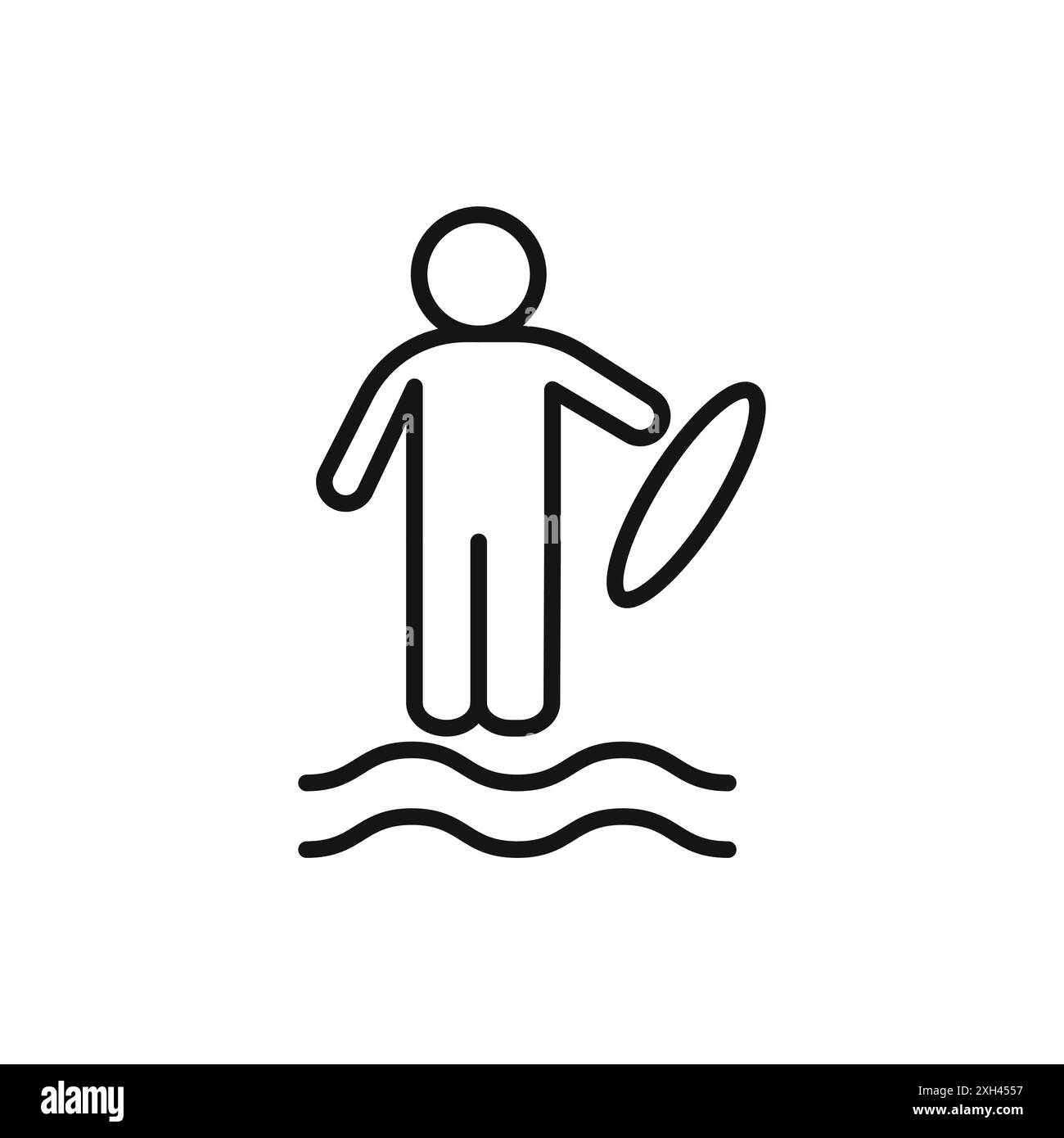 surfing icon logo sign vector outline in black and white color Stock ...