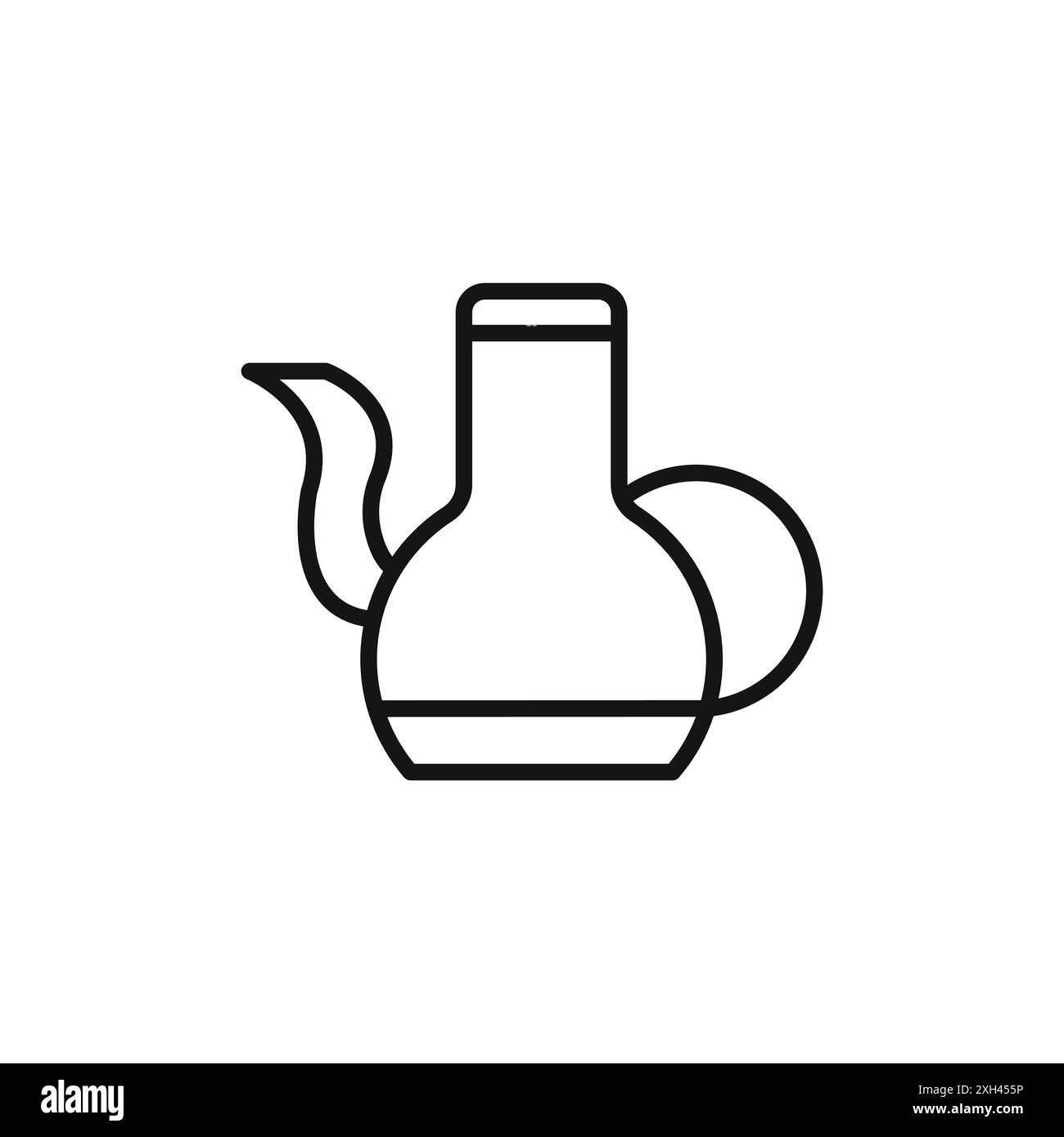 Teapot icon logo sign vector outline in black and white color Stock ...