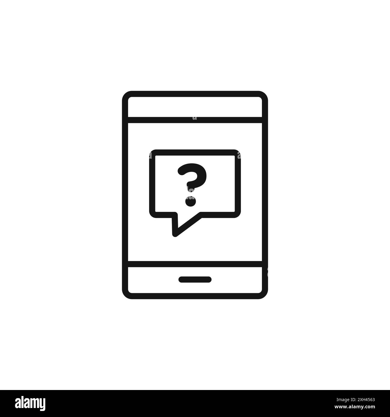 Smartphone Help and Support icon logo sign vector outline in black and ...