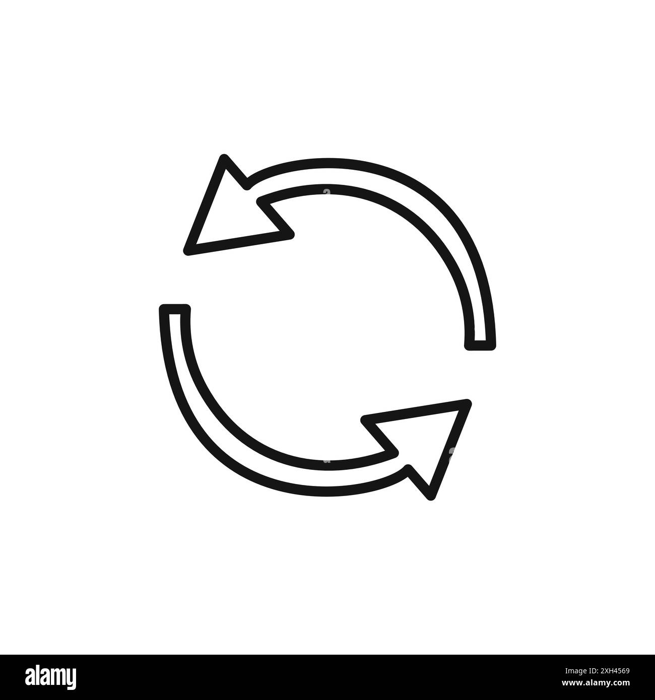 Synchronization icon logo sign vector outline in black and white color Stock Vector Image & Art ...