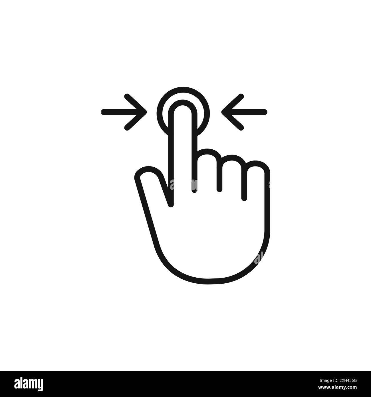 Three fingers horizontal scroll icon logo sign vector outline in black ...